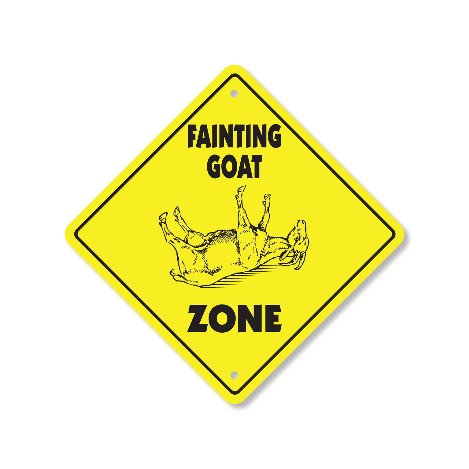 Fainting Goat Plastic Crossing Sign - 10 Inch X 10 Inch Xing Sign Gift ...