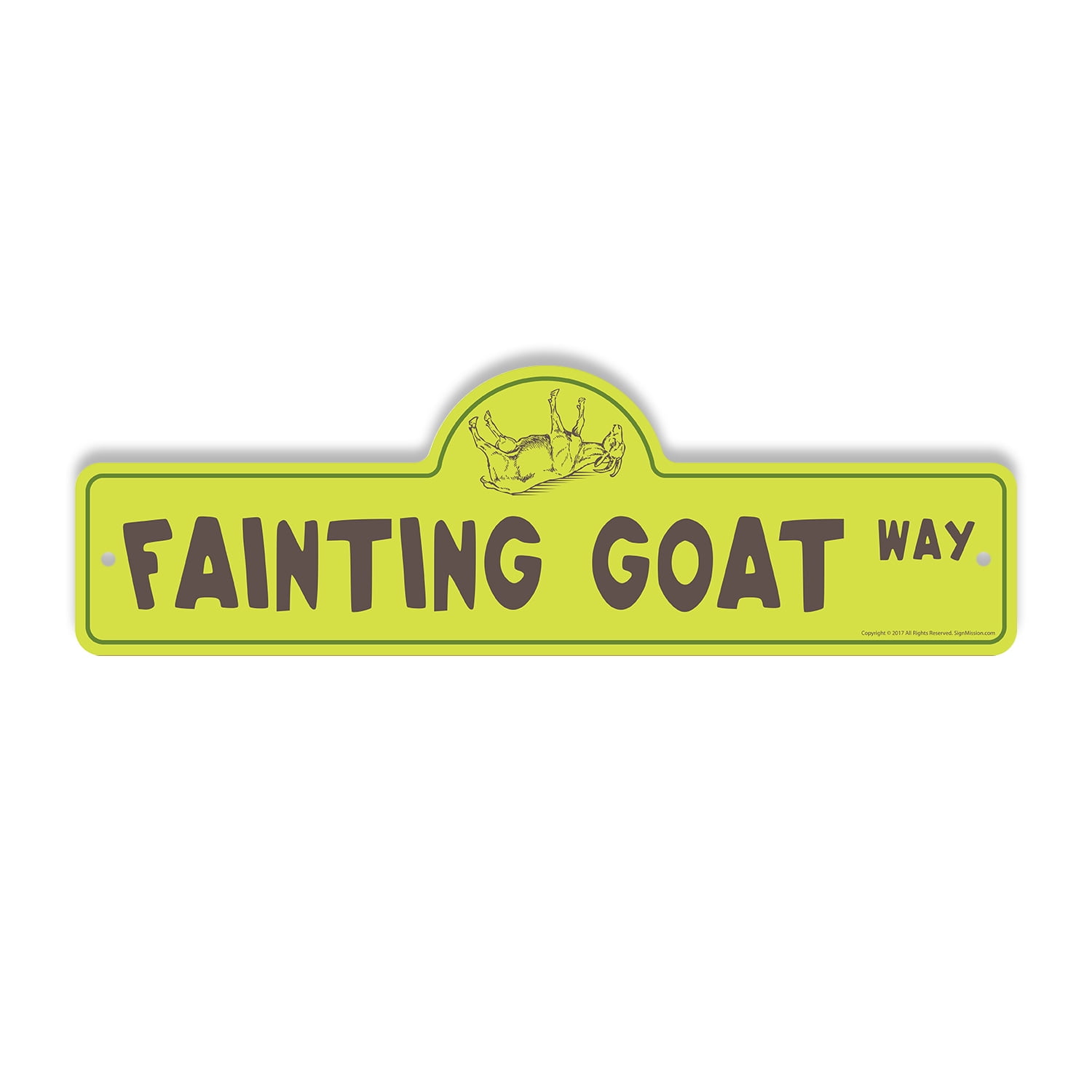 Fainting Goat Plastic Street Sign - 7 Inch X 20 Inch Gift Animal Funny ...