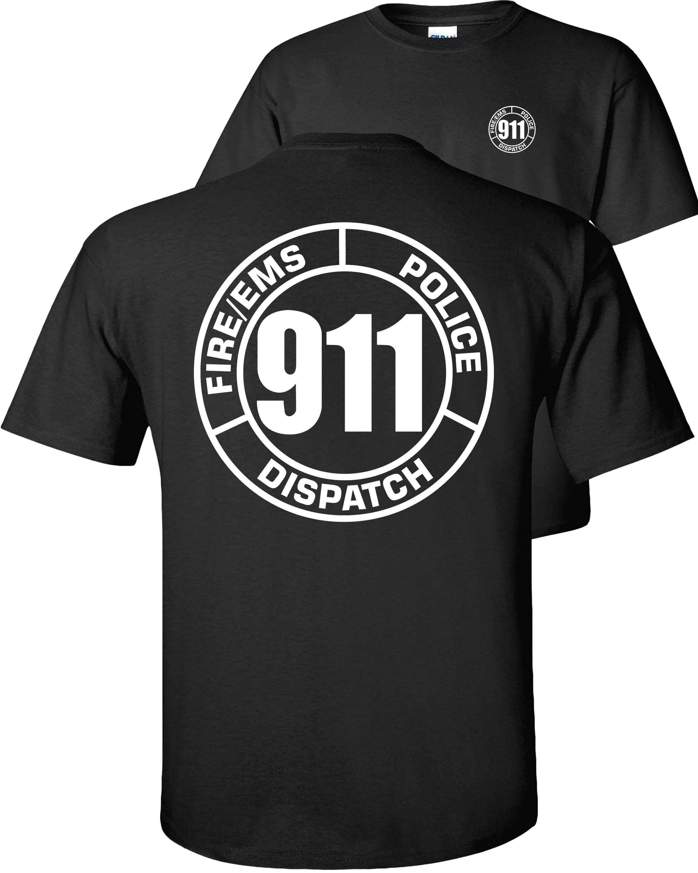 Fair Game 911 Dispatch T-Shirt Operator Fire EMS Police Circle-Black-XL ...