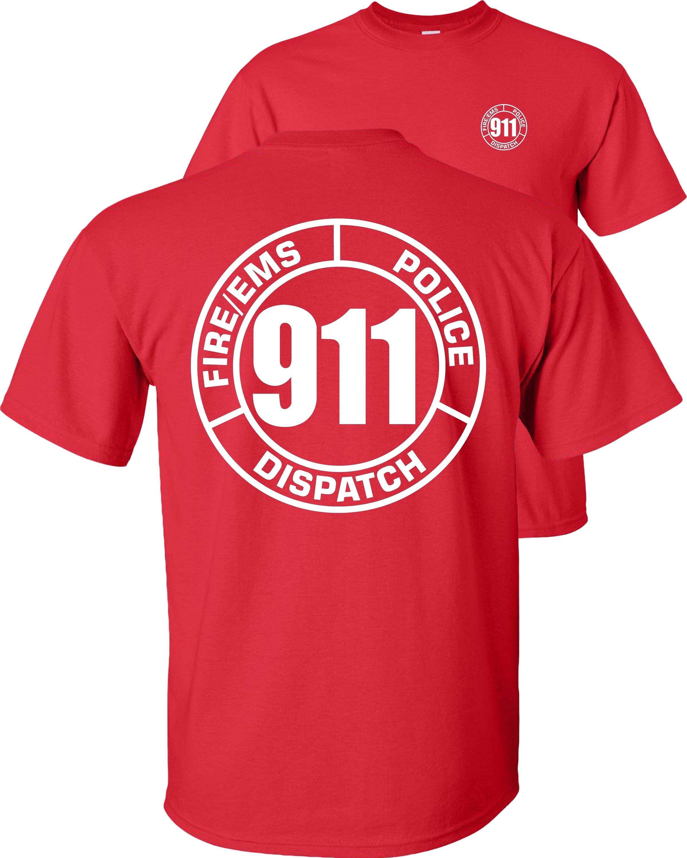 Fair Game 911 Dispatch T-Shirt Operator Fire EMS Police Circle-Red-L ...