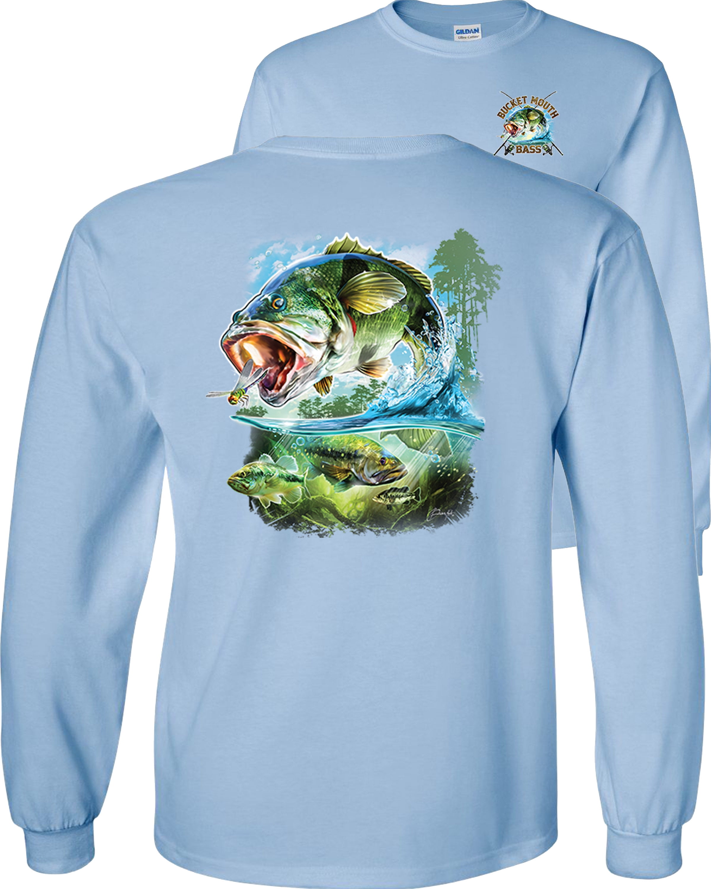 Fair Game Bucket Mouth Bass Long Sleeve Shirt Largemouth Bass fishing ...
