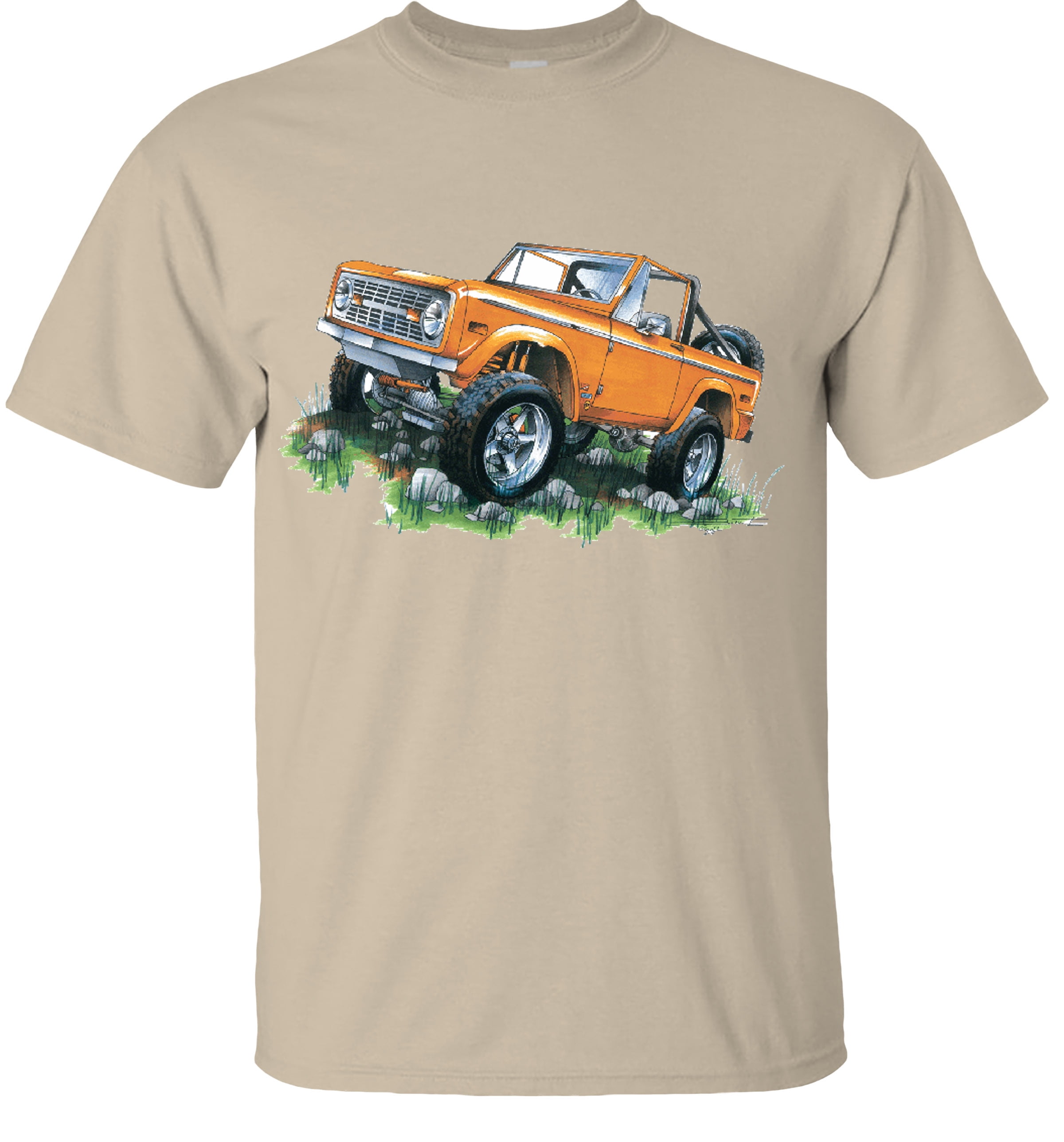 Fair Game Classic 1970's Ford Bronco T-Shirt, 4x4 Early Model Orange ...