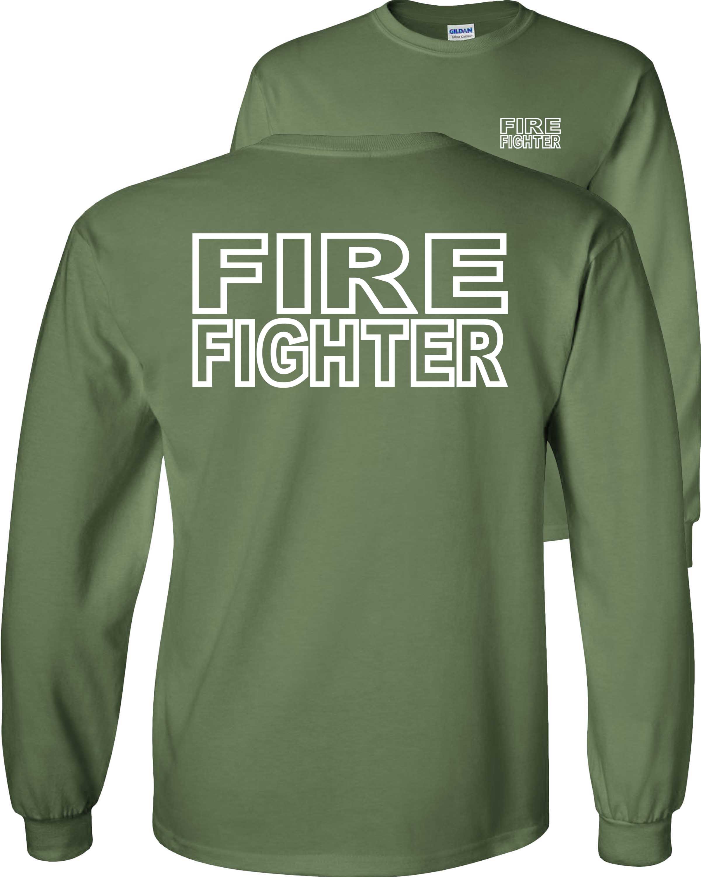 Fair Game Fire Fighter Long Sleeve Shirt-Military Green-XL - Walmart.com