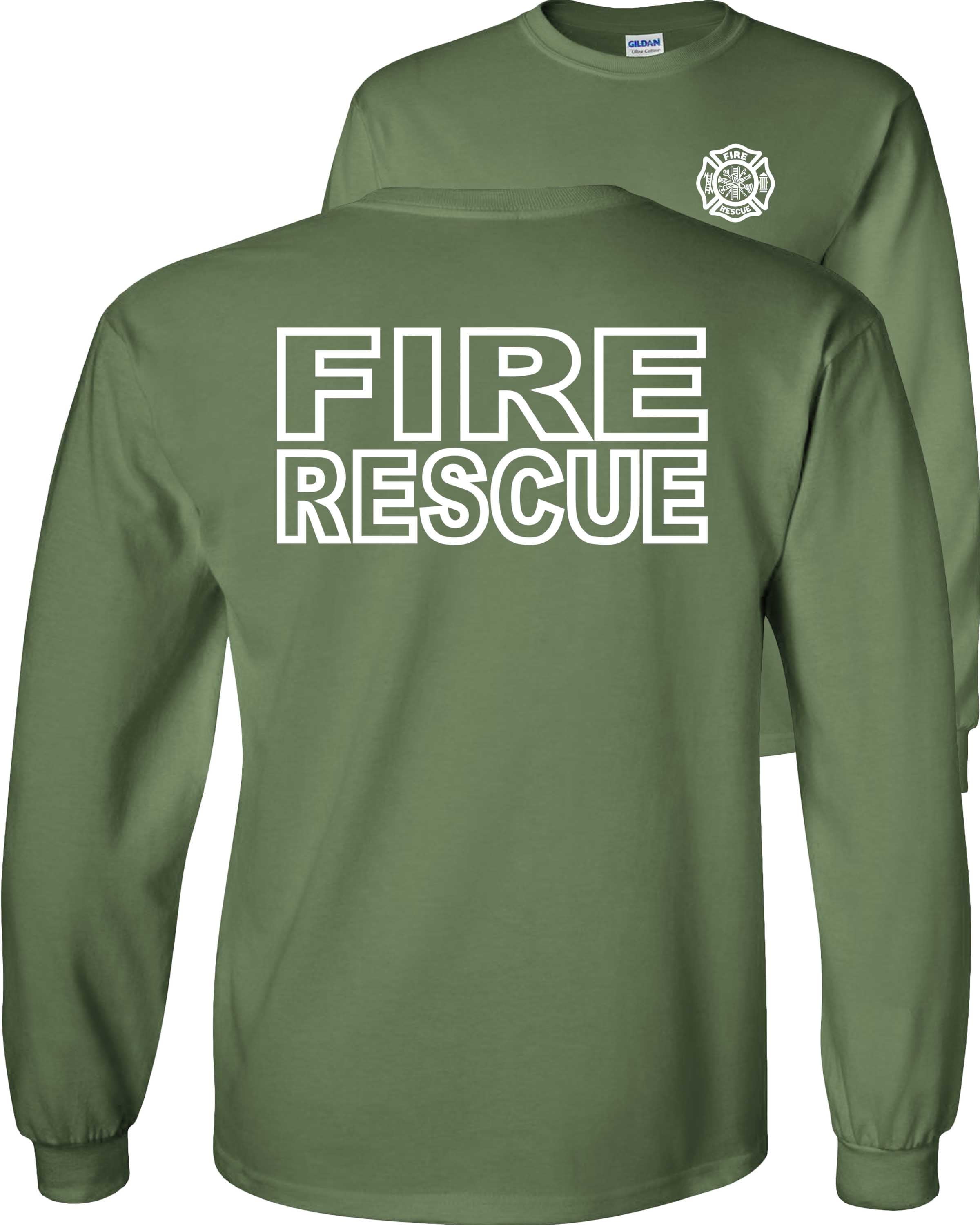 Fair Game Fire Rescue Long Sleeve Shirt-Military-Green-S - Walmart.com