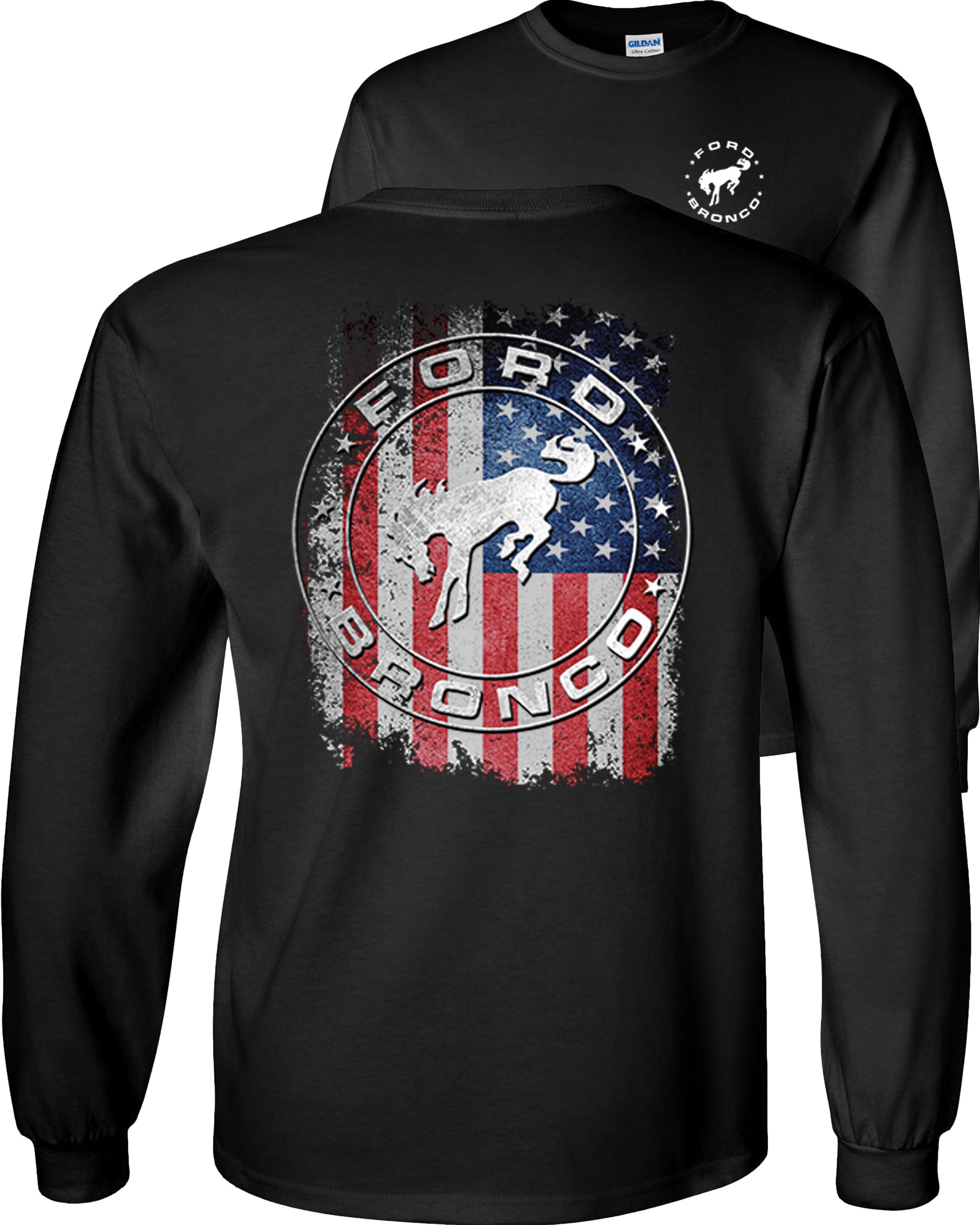 Fair Game Ford Bronco Long Sleeve Shirt ford bronco american flag usa ...