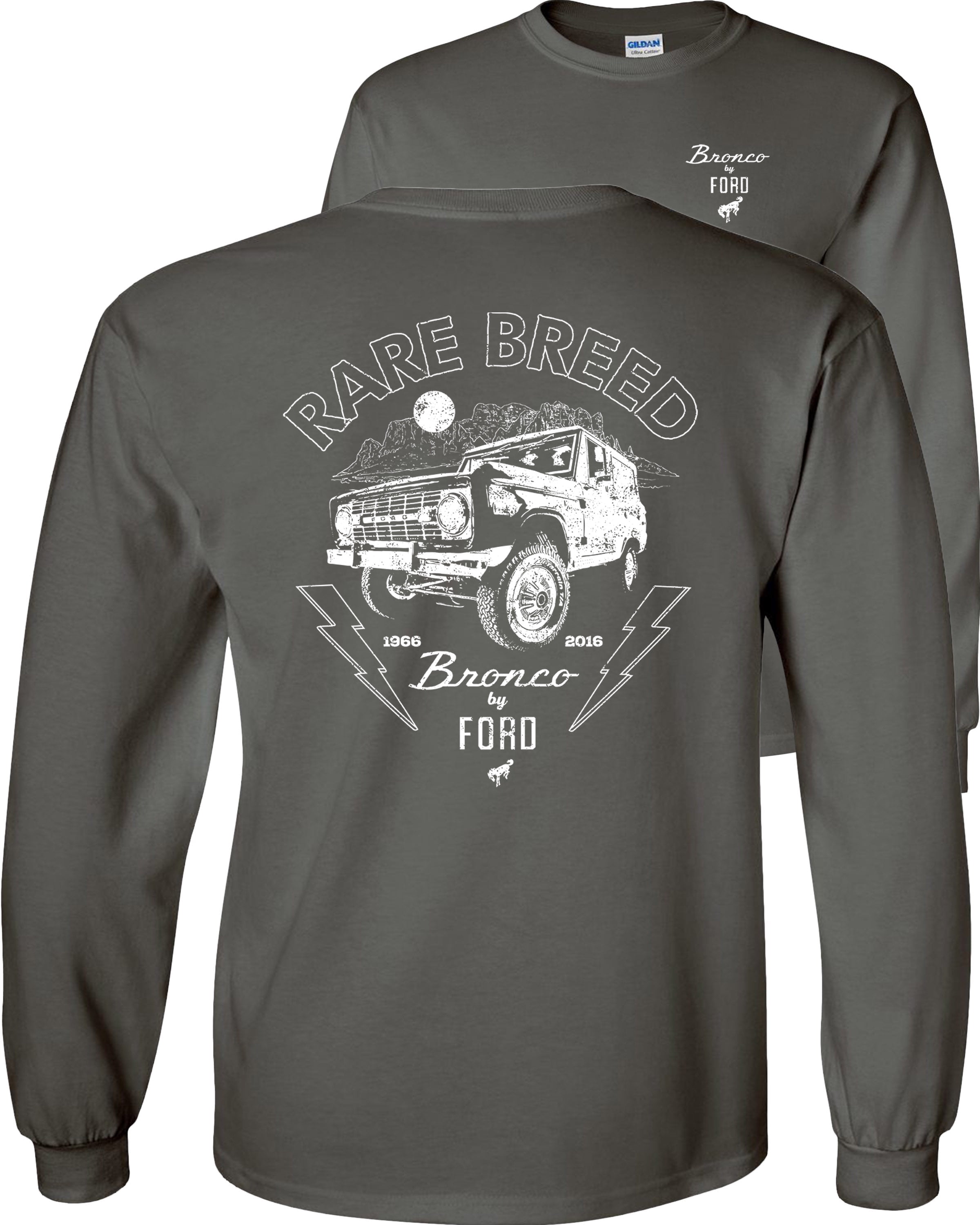 Fair Game Rare Breed 1966-2016 Ford Bronco Long Sleeve Shirt-Charcoal ...