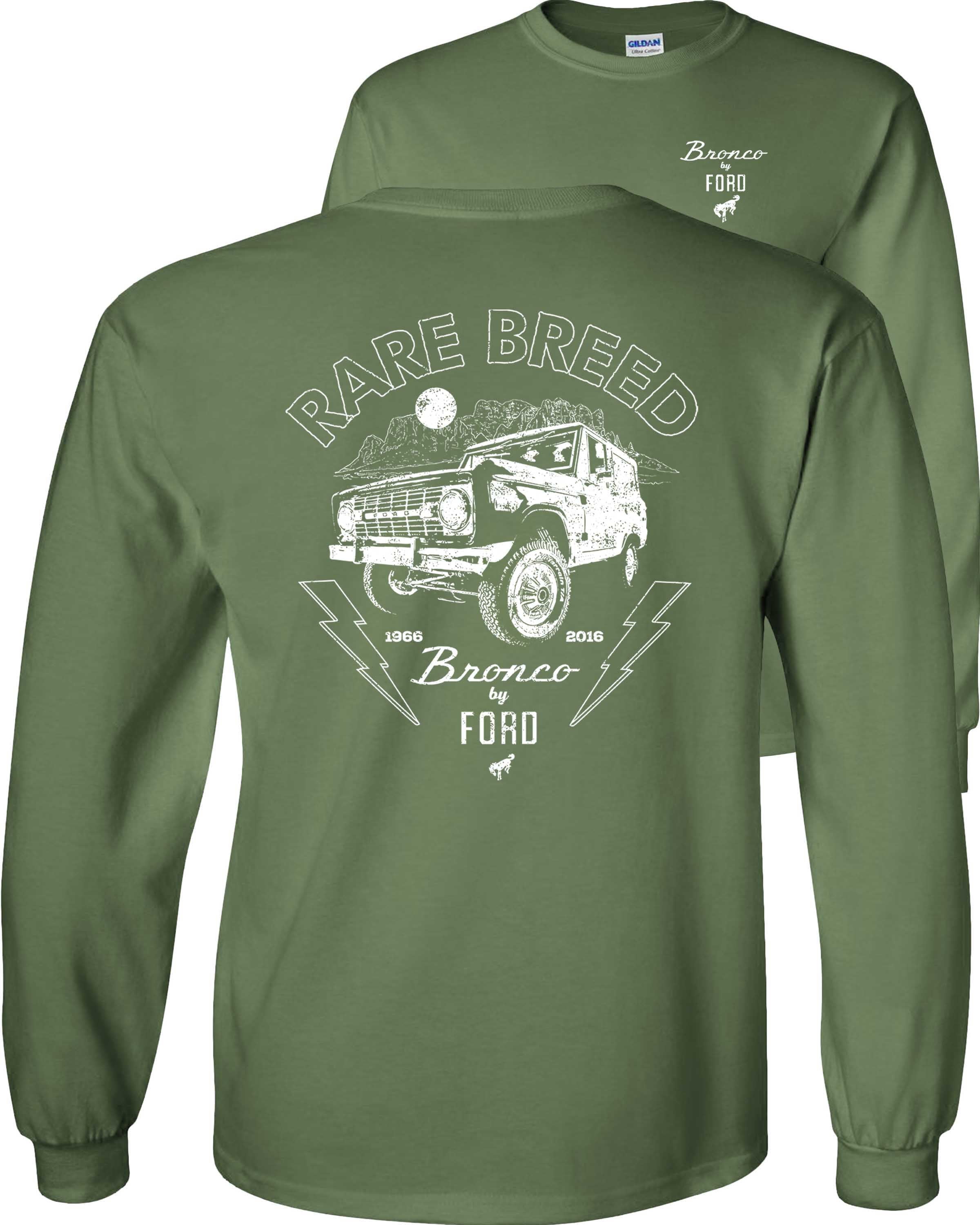 Fair Game Rare Breed 1966-2016 Ford Bronco Long Sleeve Shirt-Military ...