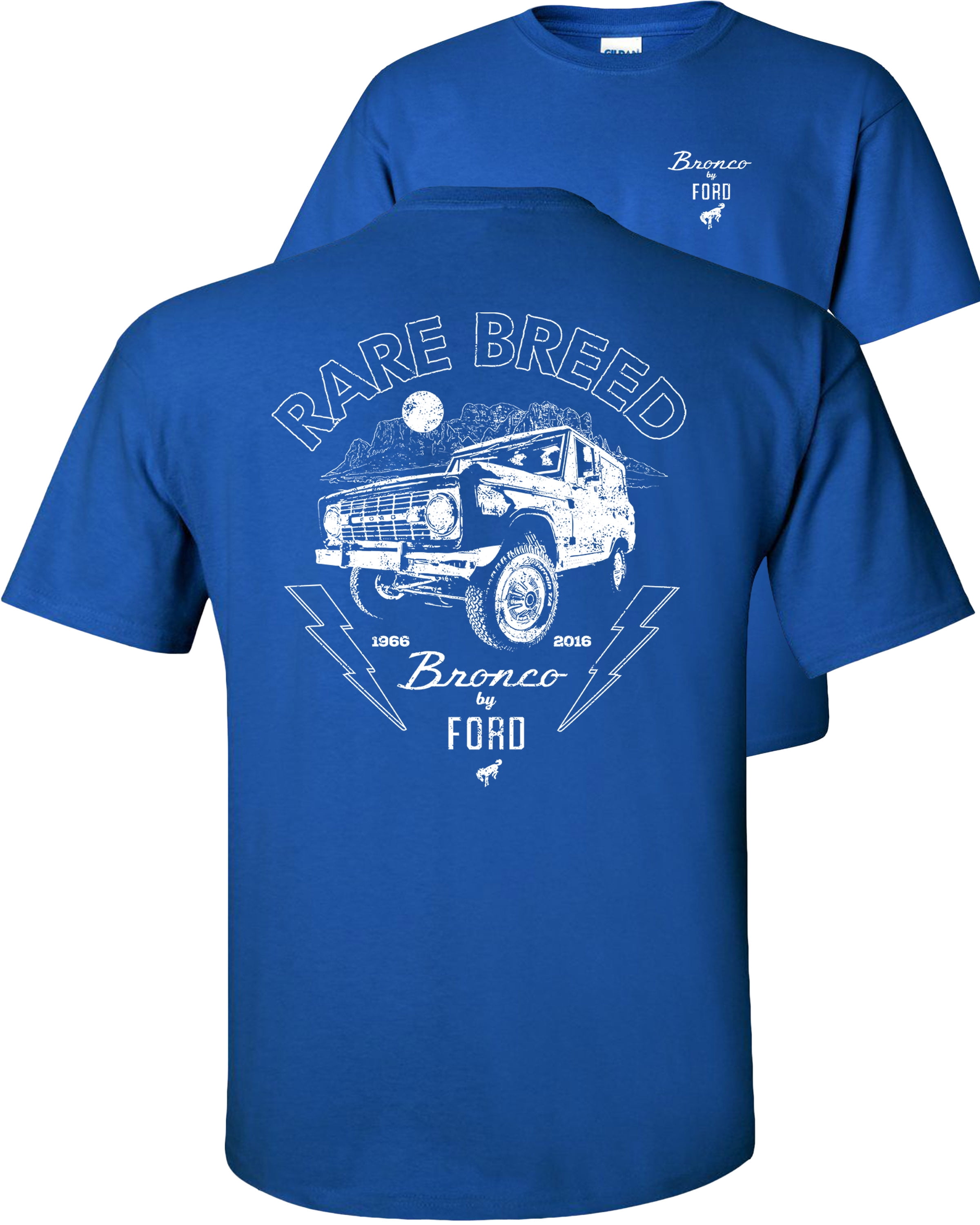 Ford Bronco Rare Breed 1966-2016 Ford Bronco T-Shirt-Royal Blue-L ...