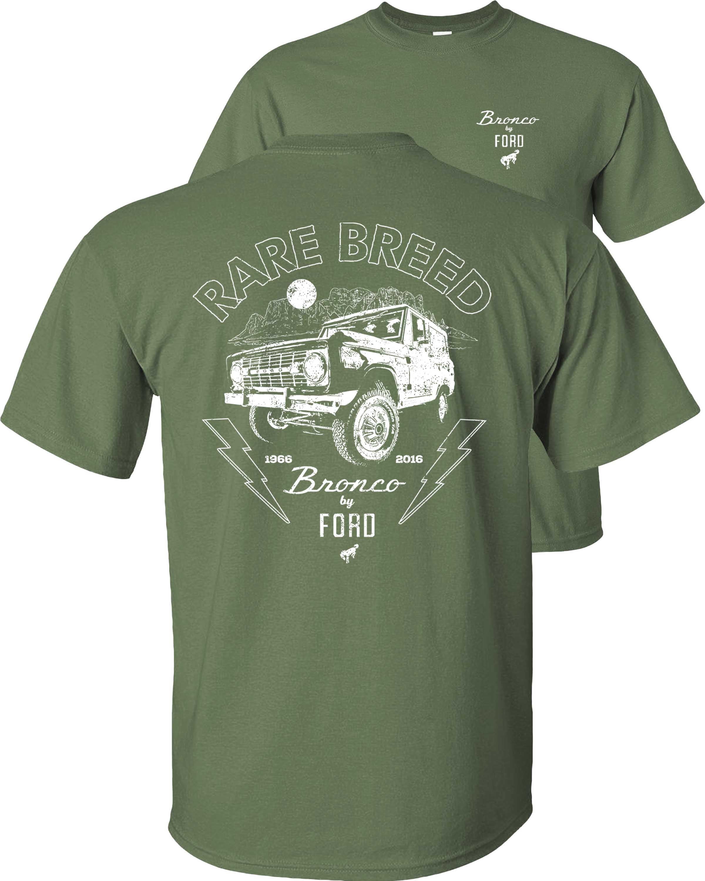 Ford Bronco Rare Breed 1966-2016 Ford Bronco T-Shirt-Military-Green-L ...