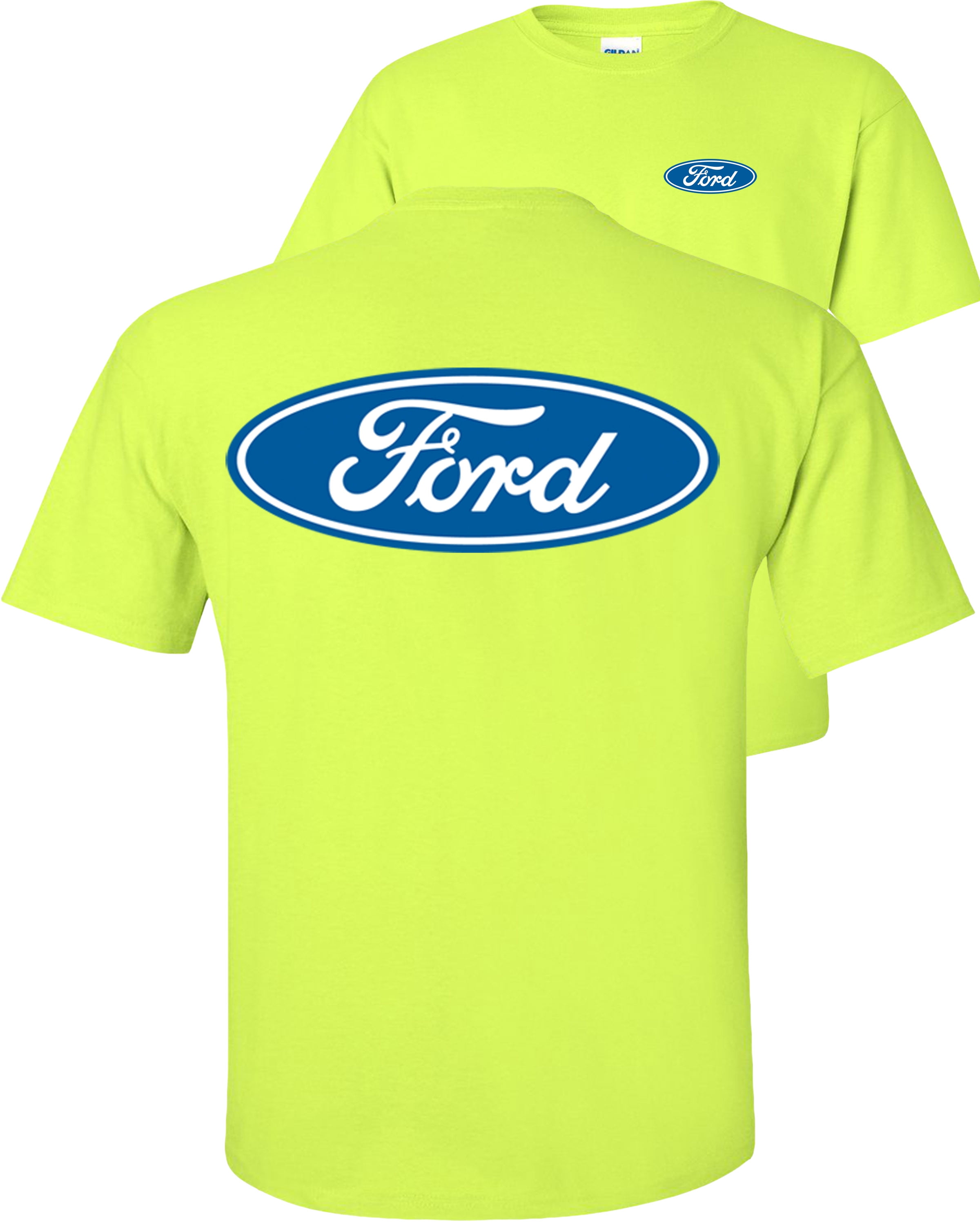 Fair Game Ford Oval Logo T-Shirt F&B, ford graphic tee-Safety Green-S ...