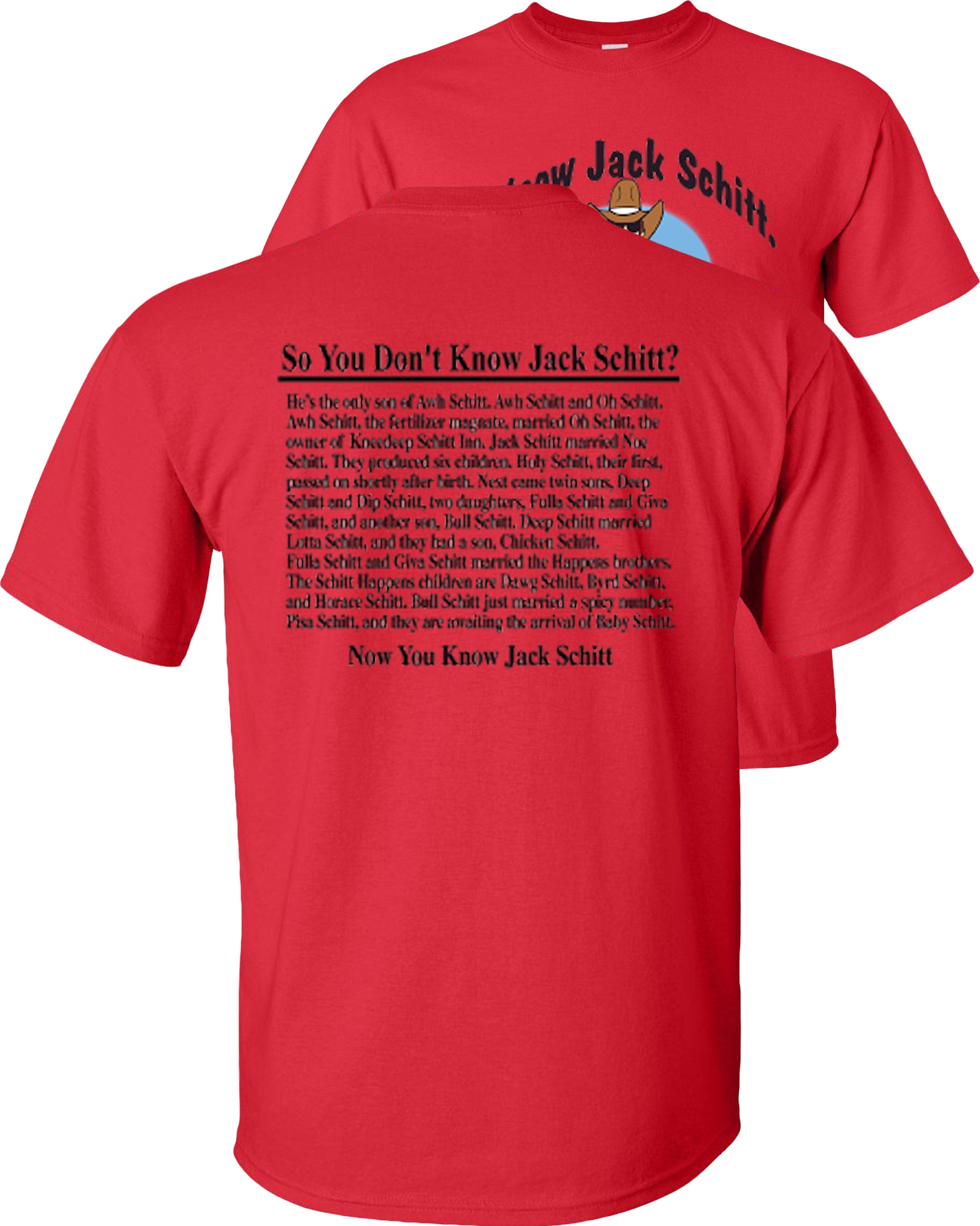 Fair Game I Know Jack Schitt T-Shirt Shit Family Tree-Red-2x - Walmart.com