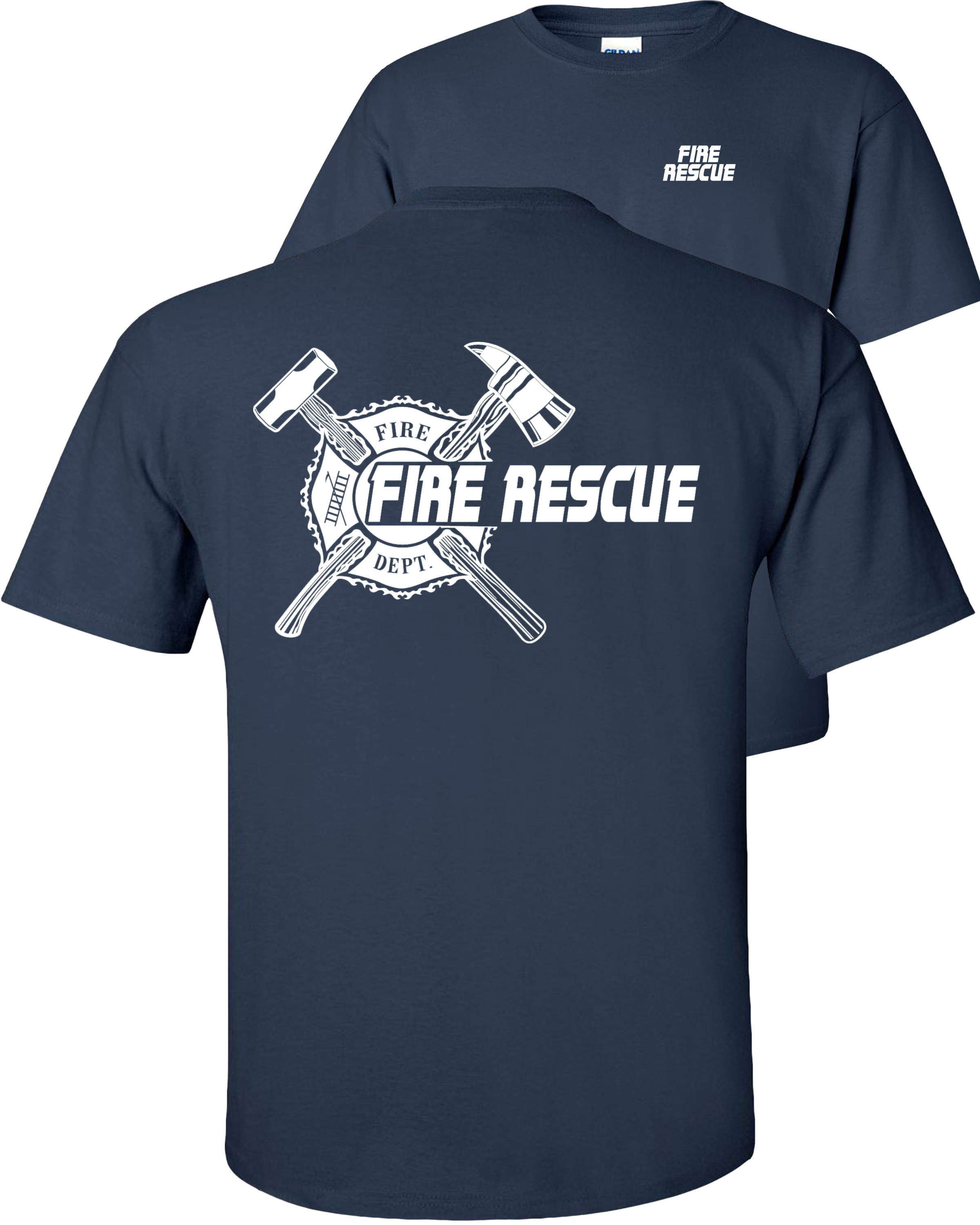 Fair Game Maltese Cross Fire Rescue T-Shirt Firefighter Fire-Navy-M ...