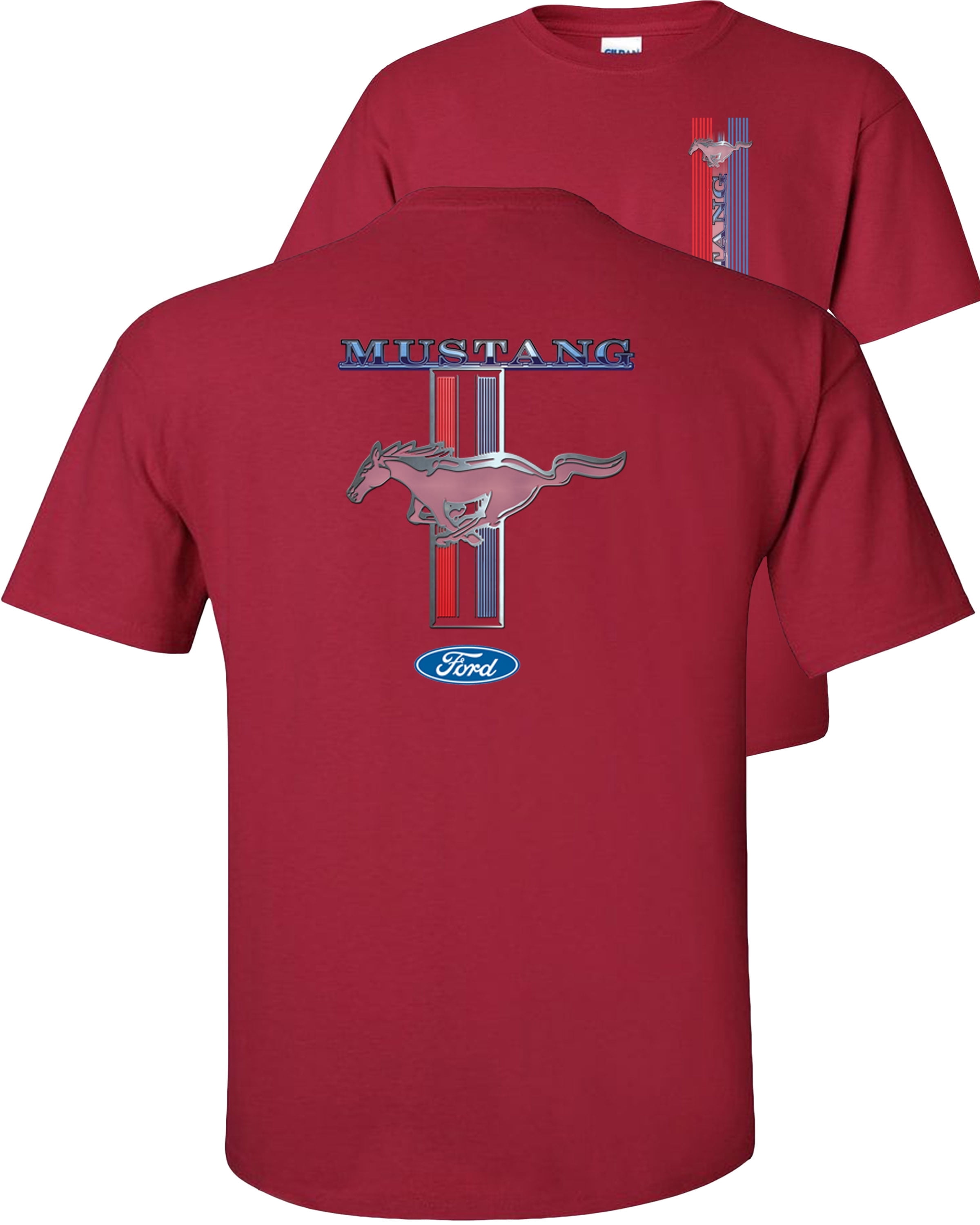 Fair Game Mustang Pony Stripe Ford T-Shirt-Cardinal-XL - Walmart.com