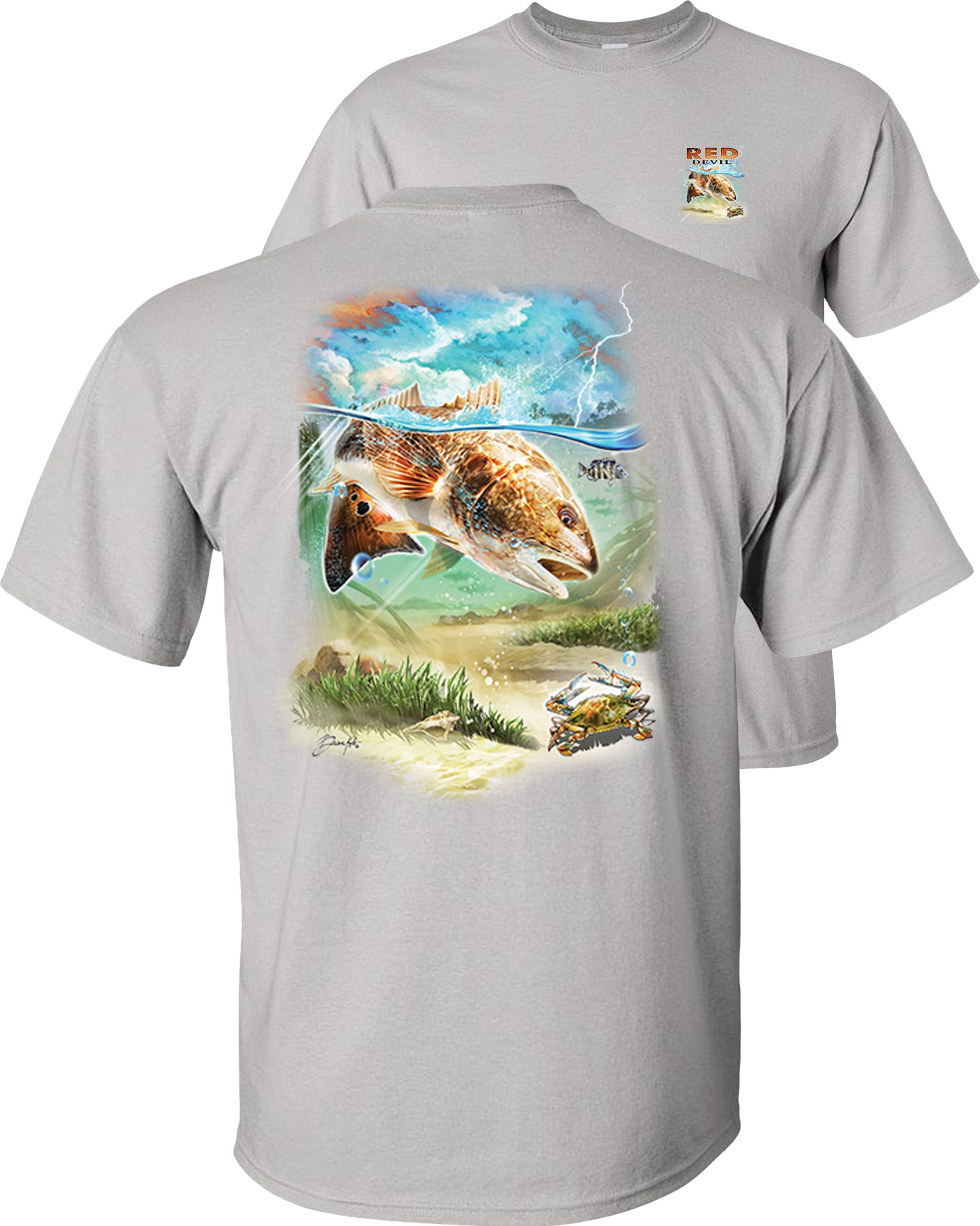 Fair Game Red Devil Fish T-Shirt Red Fish game fish red drum fishing ...