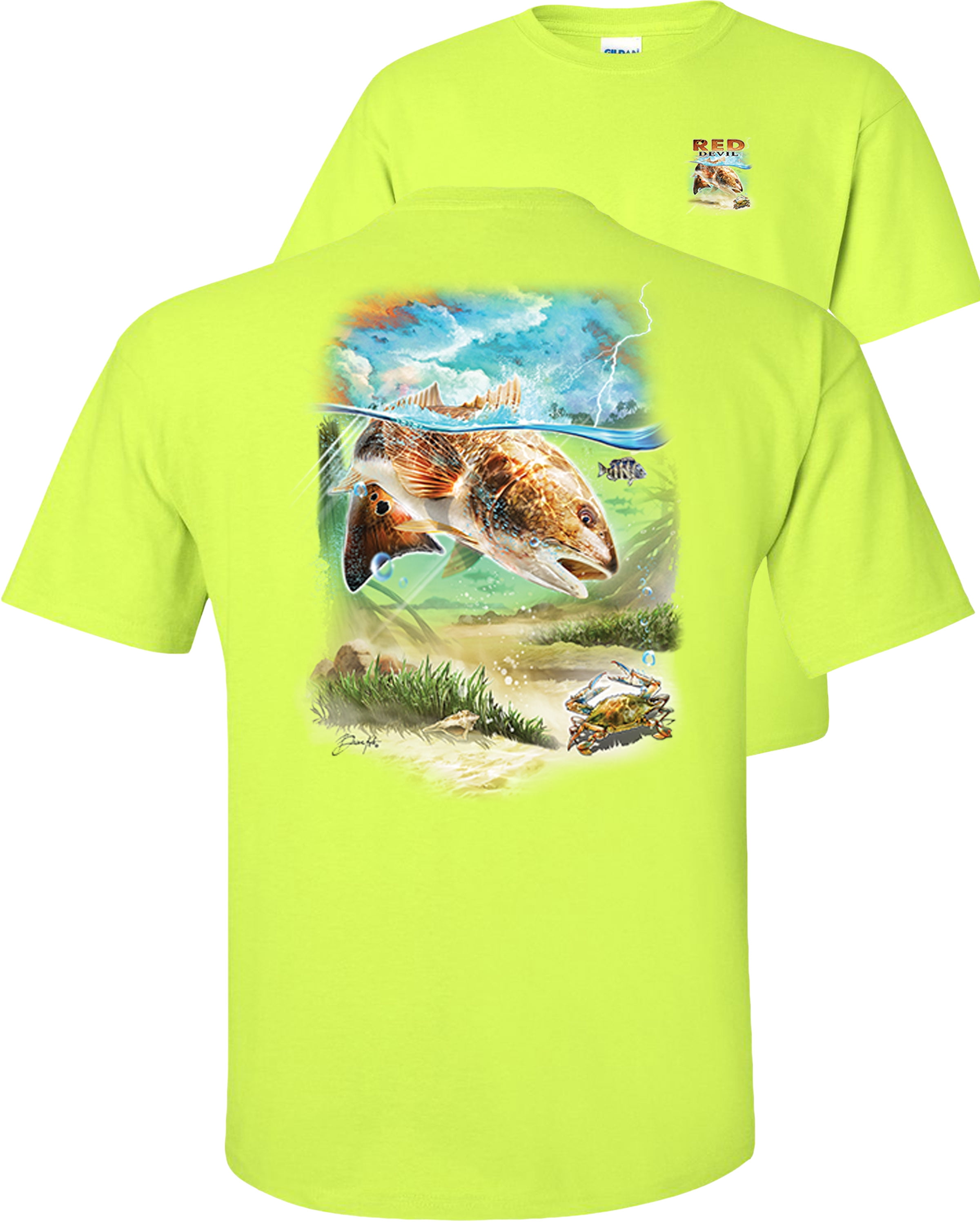 Fair Game Red Devil Fish T-Shirt Red Fish game fish red drum fishing ...
