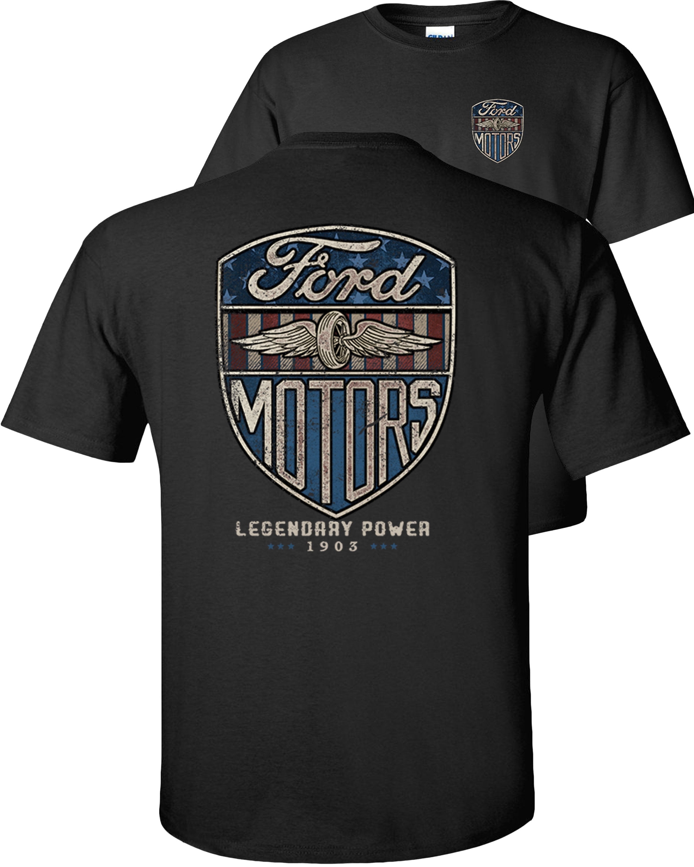 Fair Game Vintage Ford Motors T-Shirt Legendary Power 1903-Black-S ...