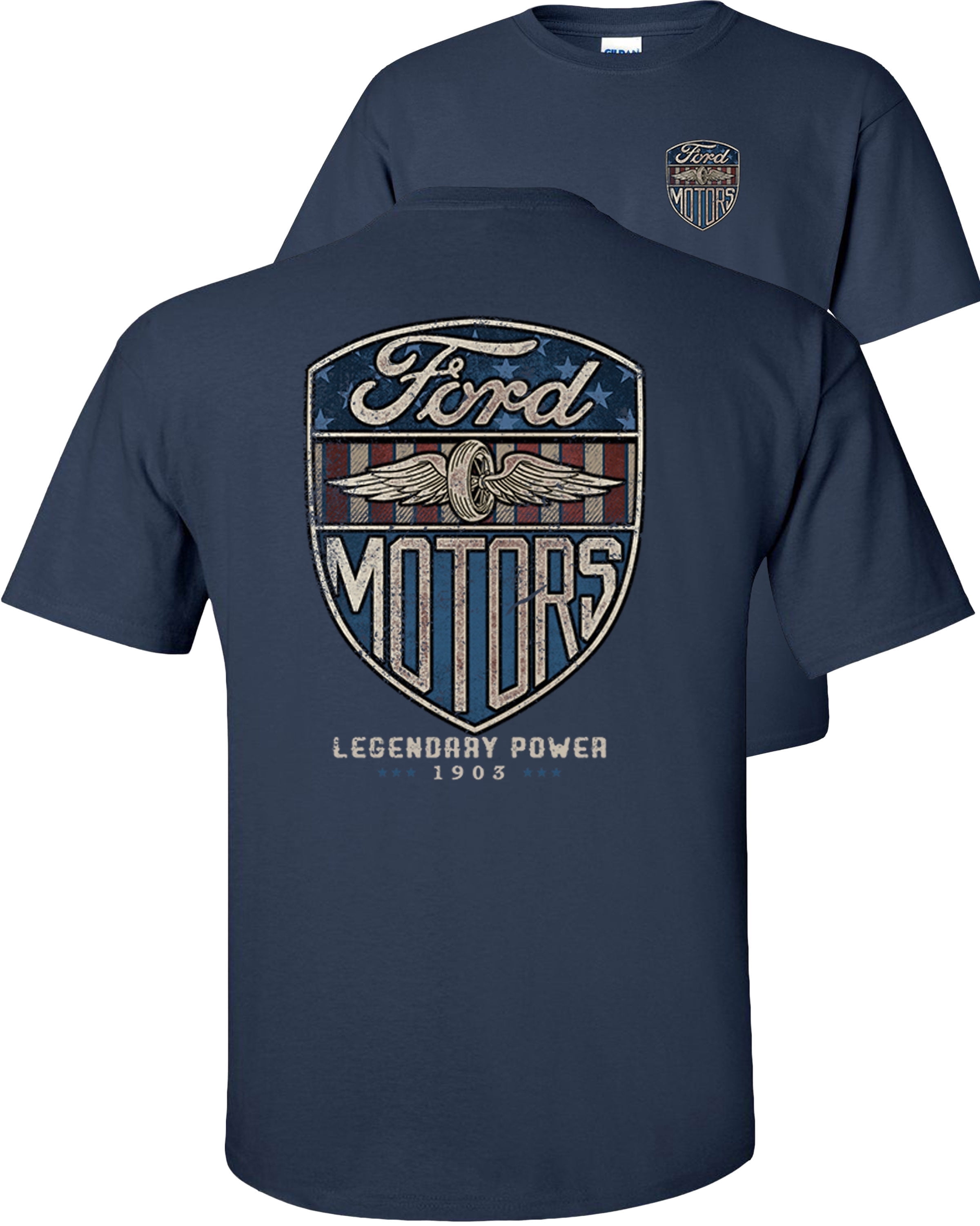 Fair Game Vintage Ford Motors T-Shirt Legendary Power 1903-Navy-3x ...