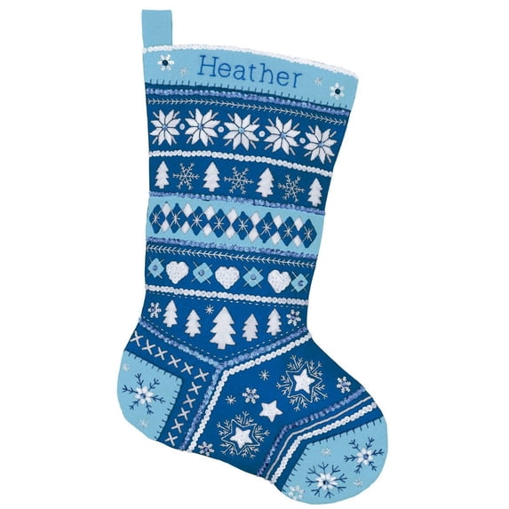 Fair Isle Christmas: BLUE Stocking Kit by MerryStockings - Walmart.com