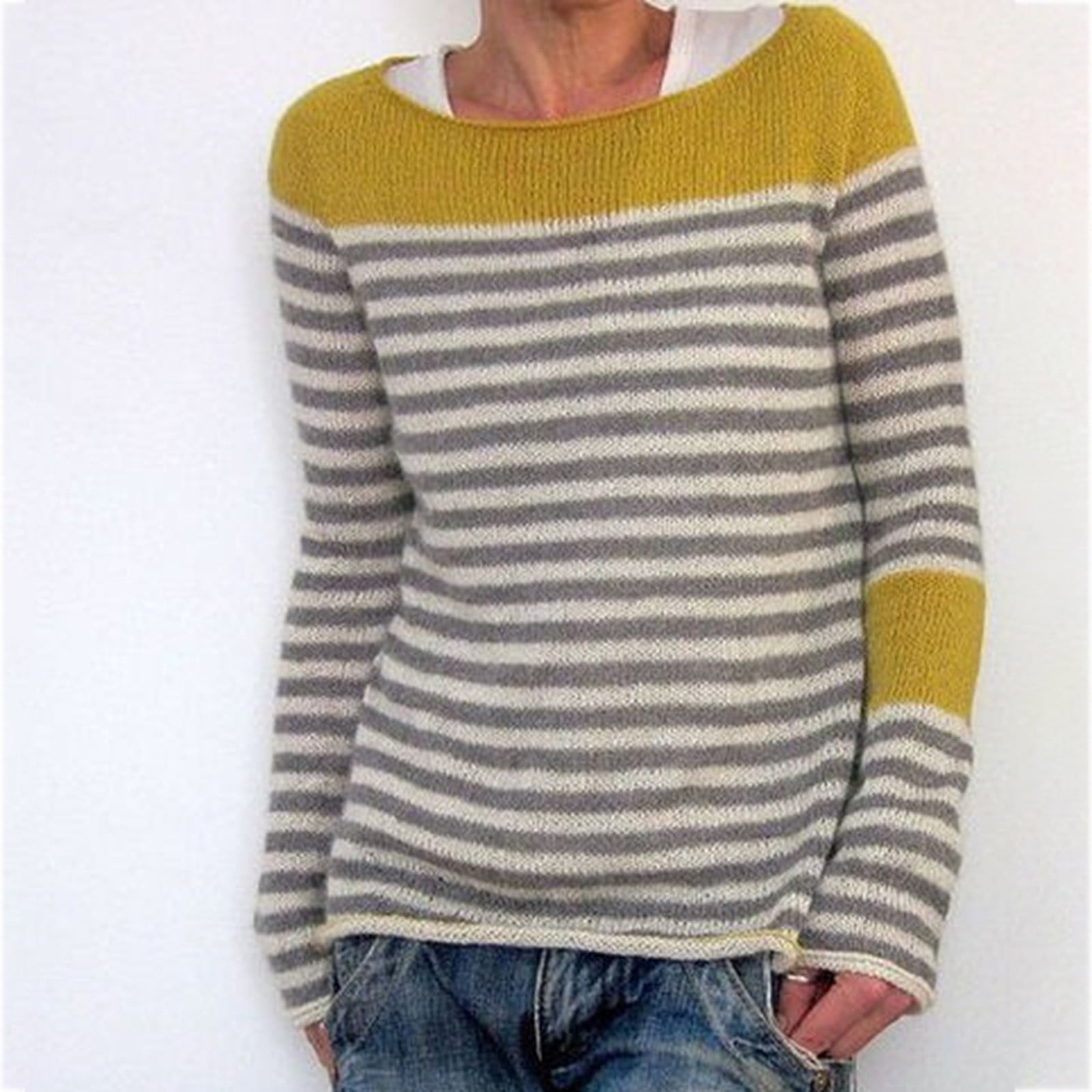 Fair Isle Sweater Women Oversized Knit Vintage Boho Cozy Long Pullover ...