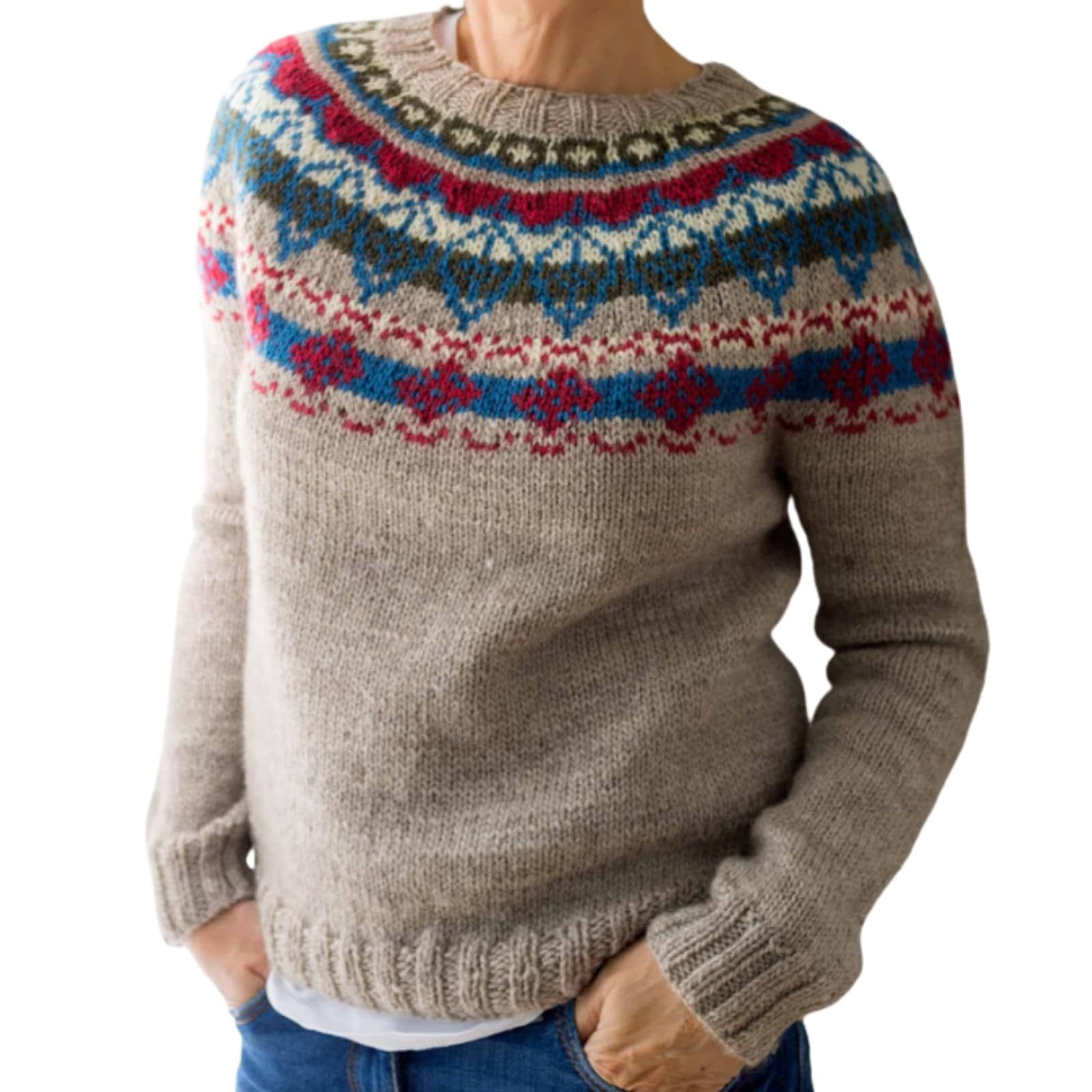 Fair Isle Sweater for Women Valentine's Day Sweater Cozy Fall Winter ...