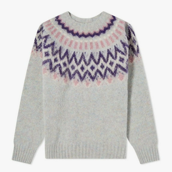 Fair Isle Sweater for Women Fairisle Pattern Crew Neck Sweaters Soft ...