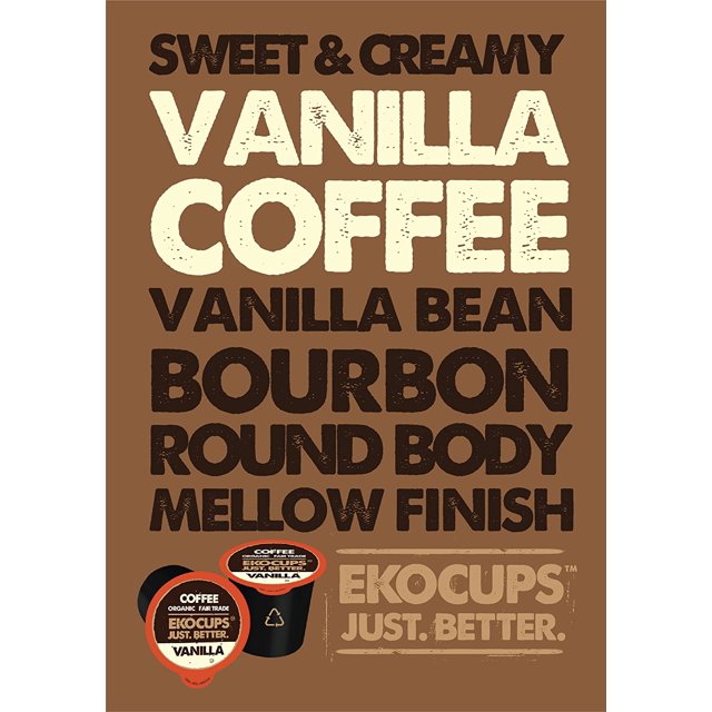Fair Trade & Organic Coffee Pods, Vanilla, Medium Roast Coffee for K Cups Machines, Medium Roast ...