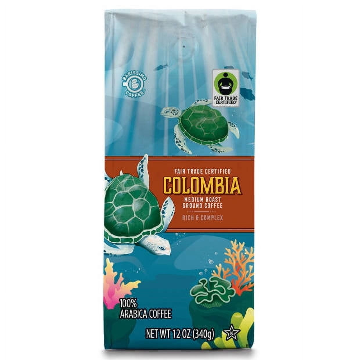 Fair Trade Single Origin Colombia Medium Roast Ground Coffee, 12 oz ...