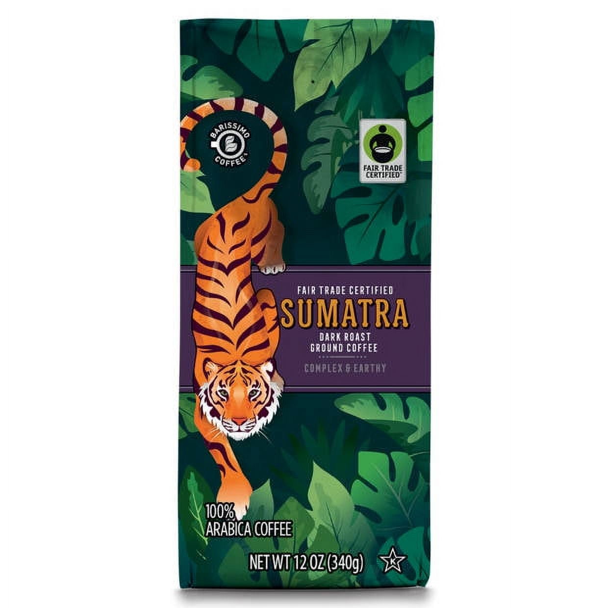 Fair Trade Single Origin Sumatra Dark Roast Ground Coffee, 12 oz ...