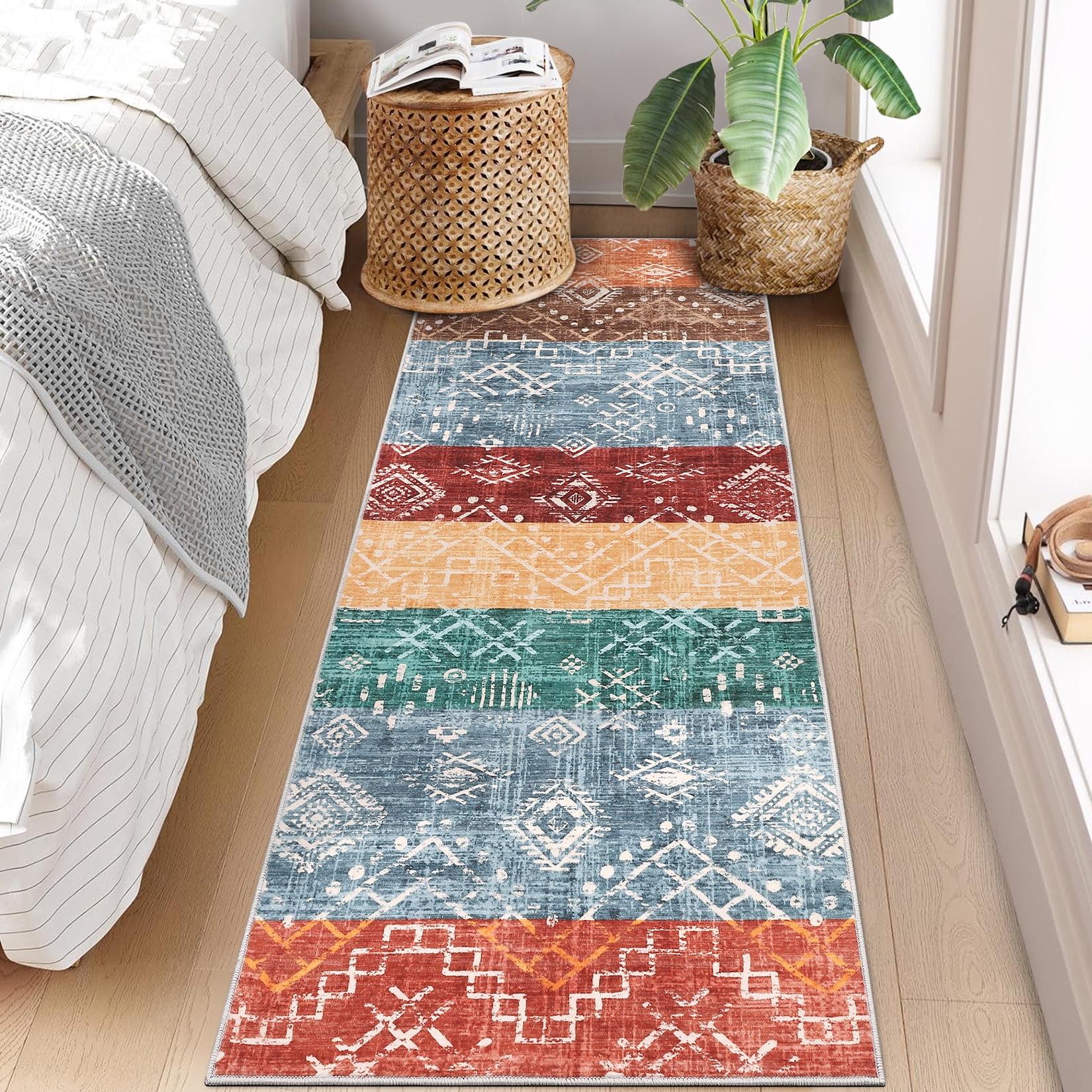 FairOnly 2'x6' Colorful Contemporary Washable Kitchen Runner Rugs ...