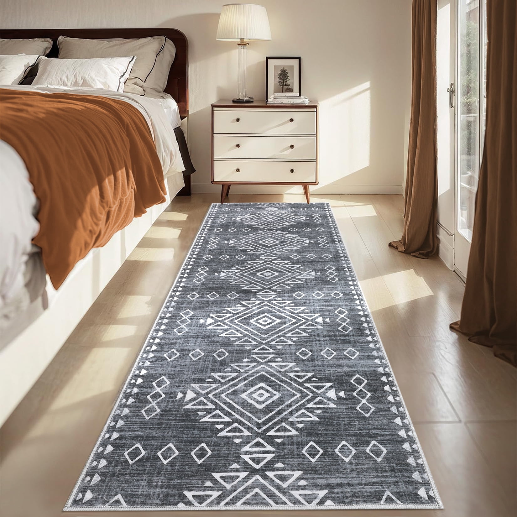 FairOnly 2'x6' Grey Runner Rugs for Hallway Machine Washable Non Slip ...