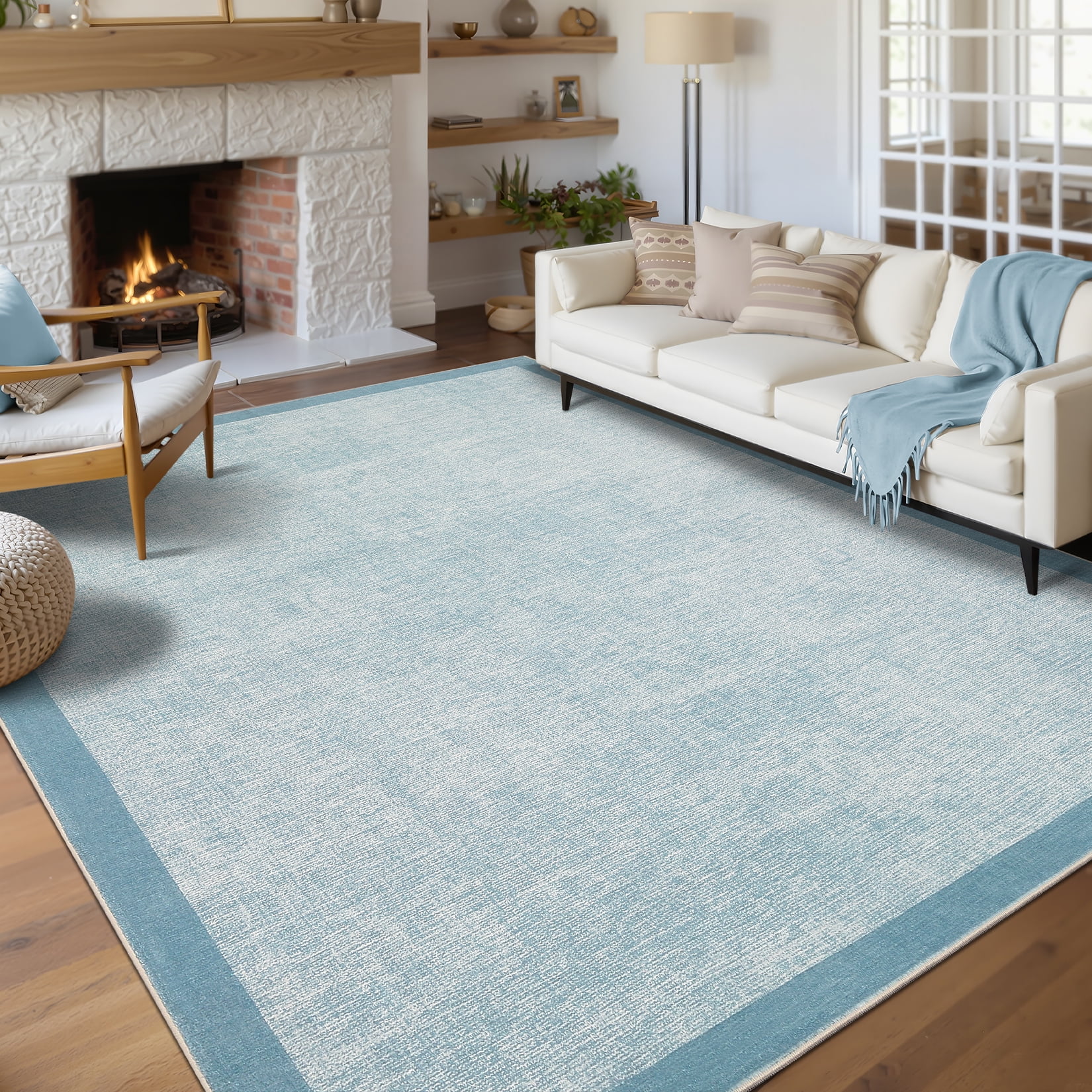 FairOnly 8'x10'Modern Minimalist Solid Color Washable Area Rug for ...