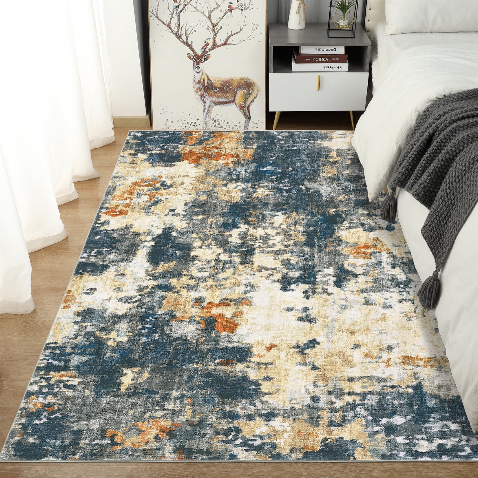 FairOnly 9'x12' Modern Abstract Rugs for Living Room Washable Non ...