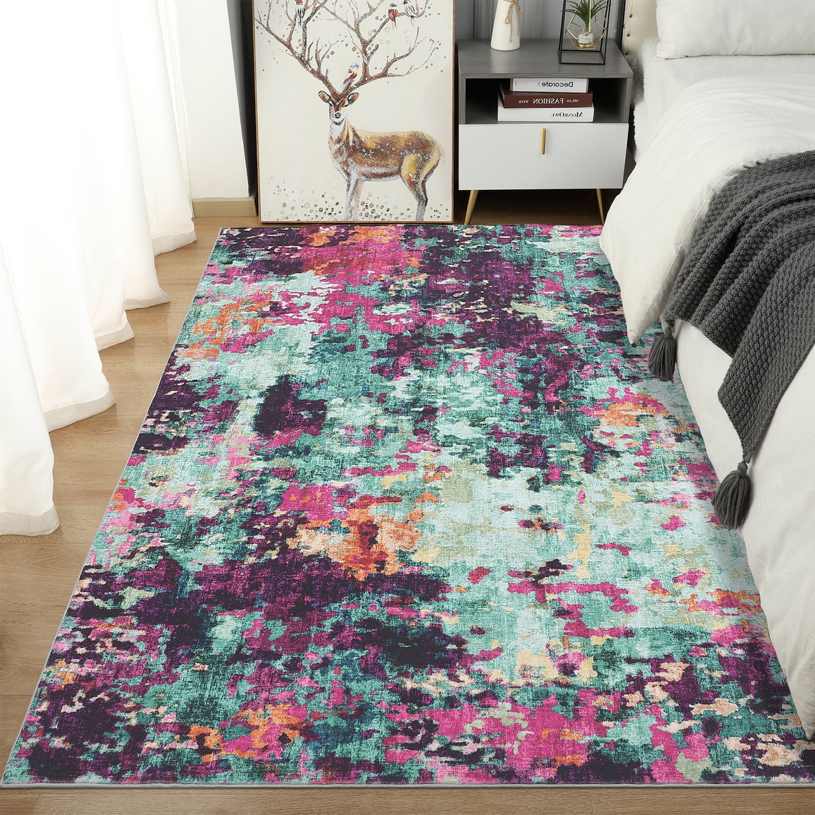 FairOnly 9'x12' Modern Abstract Rugs for Living Room Washable Non ...