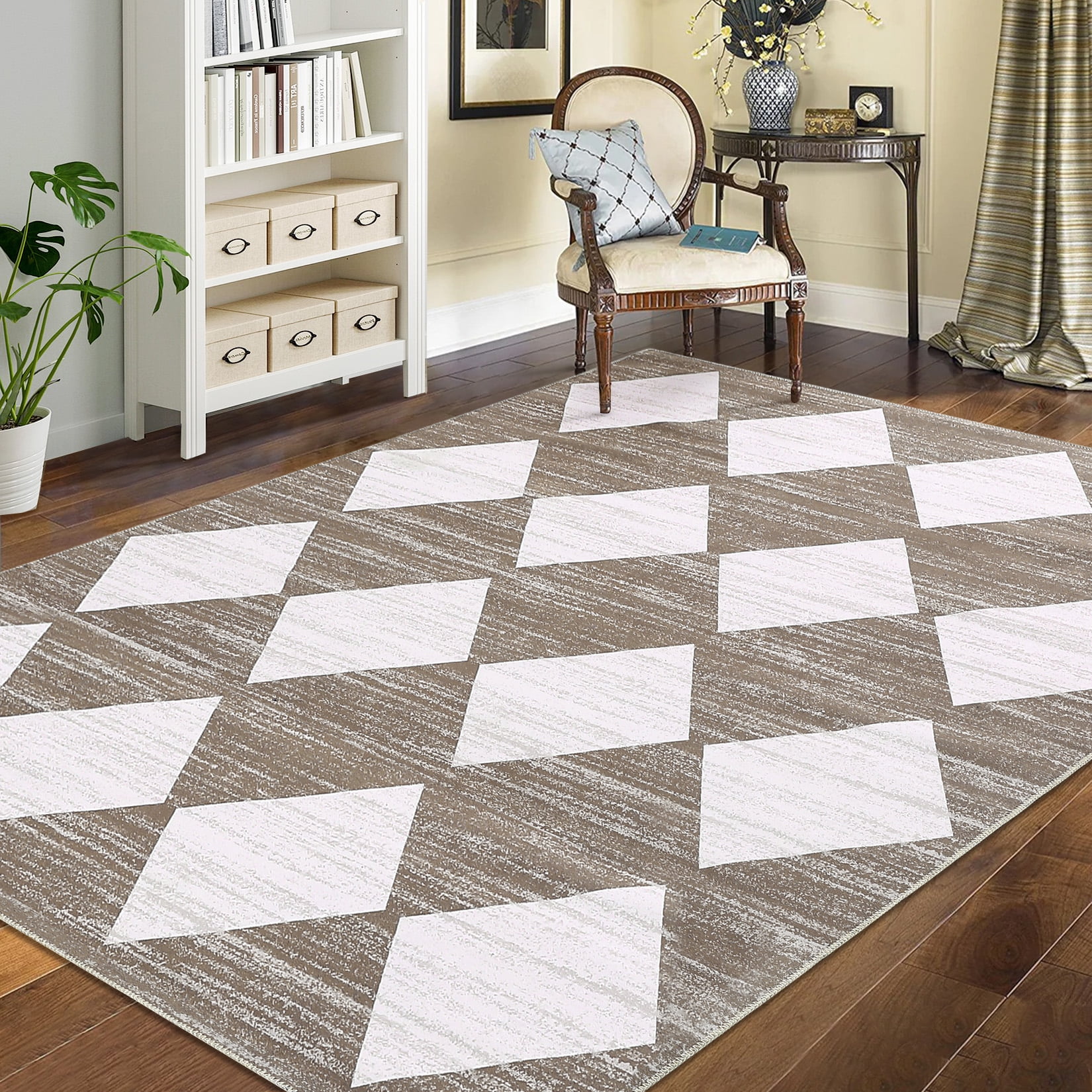FairOnly Area Rug 5' x 7' Washable Rug with Low-Pile Carpet for Living ...