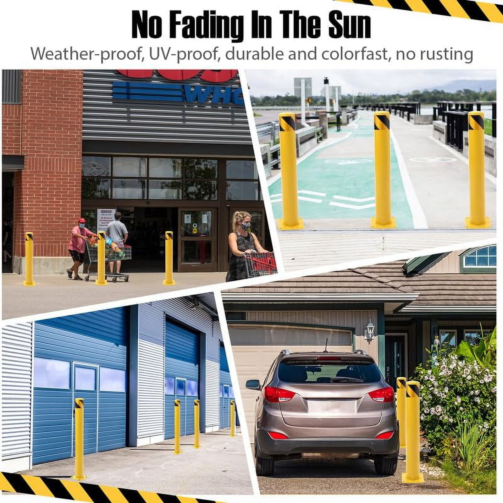 FairOnly Safety Bollard, 36x4.5 Inch Steel Bollard Post, Perfect for ...