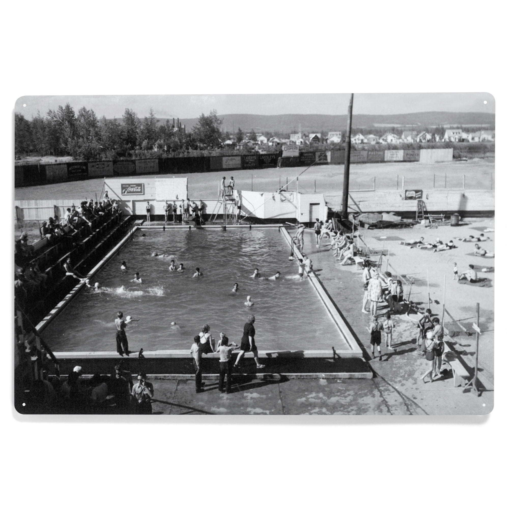 Fairbanks, Alaska, Aerial View of Fairbanks Swimming Pool (12x18 ...