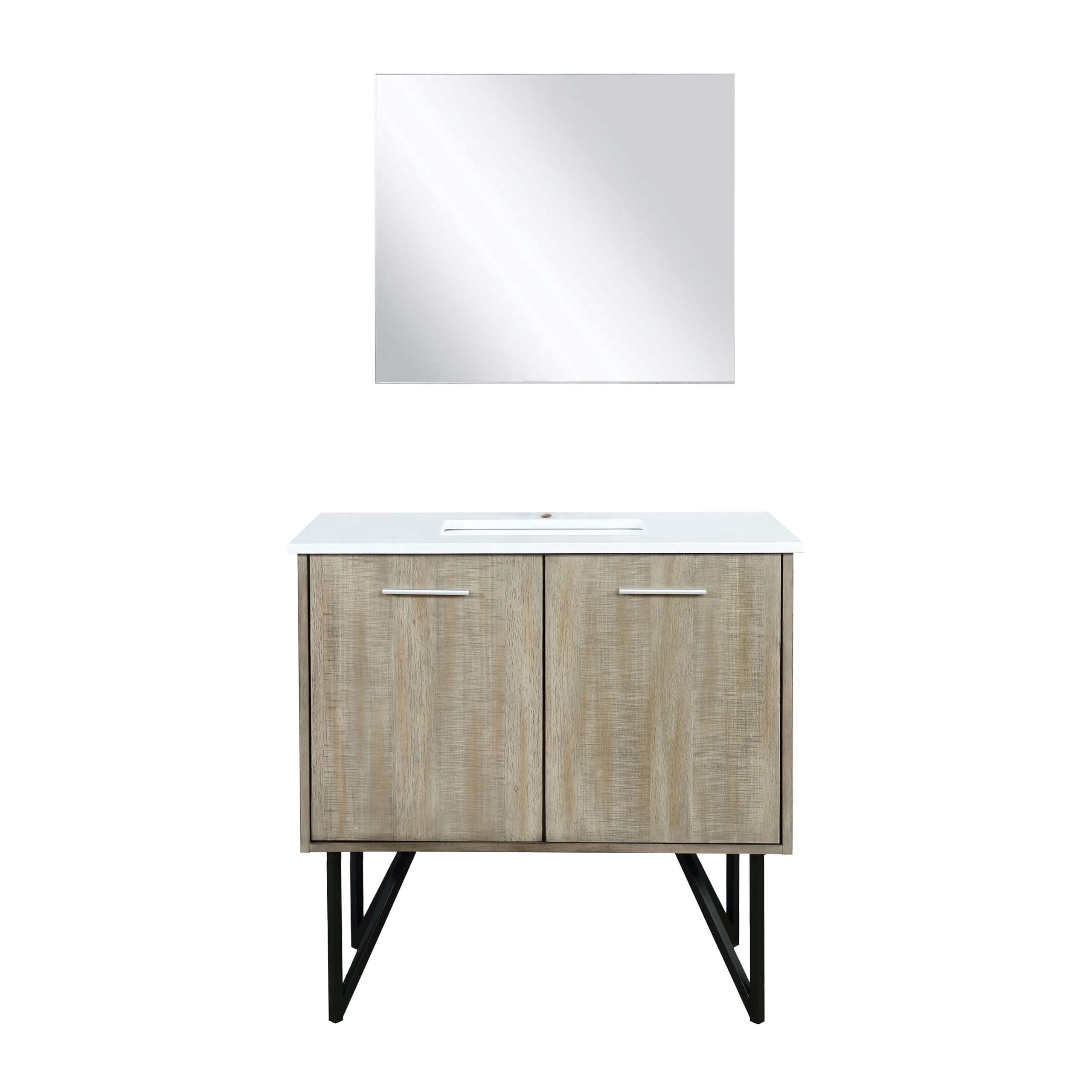 Fairfield 36 in W x 20 in D Rustic Acacia Single Bath Vanity, White ...