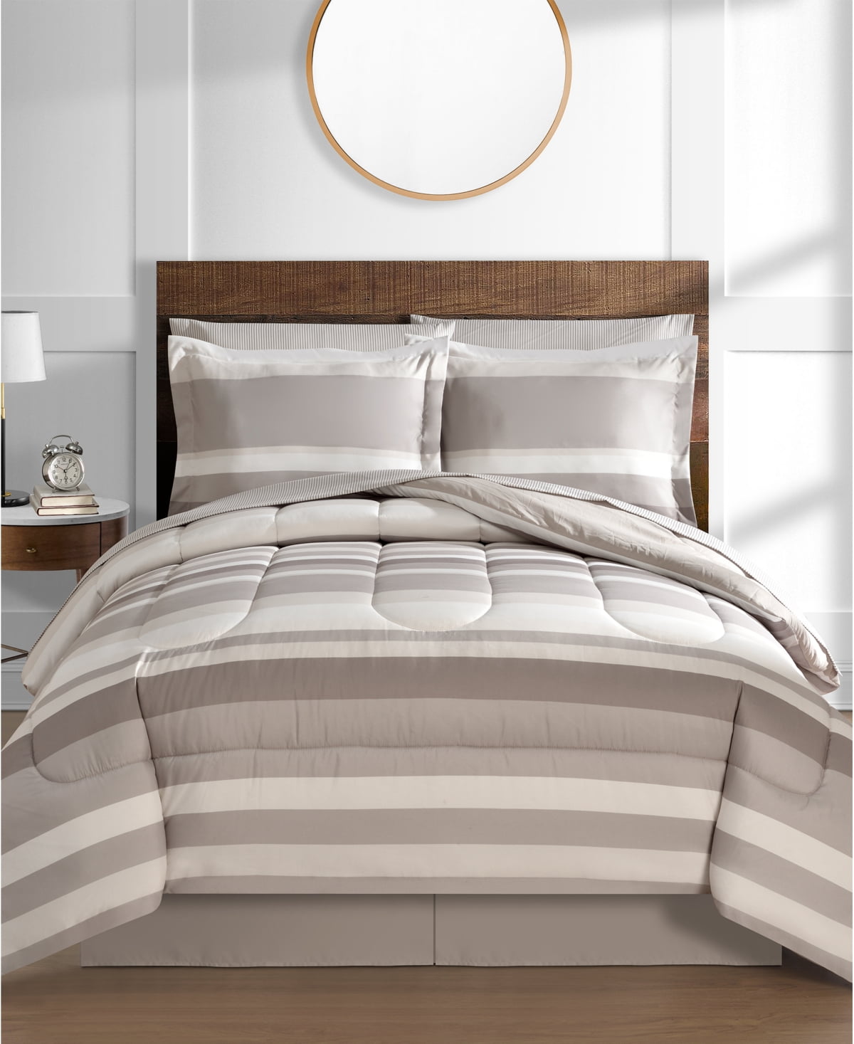 Fairfield Square Collection Austin Stripe/Solid Reversible 8 Pc ...