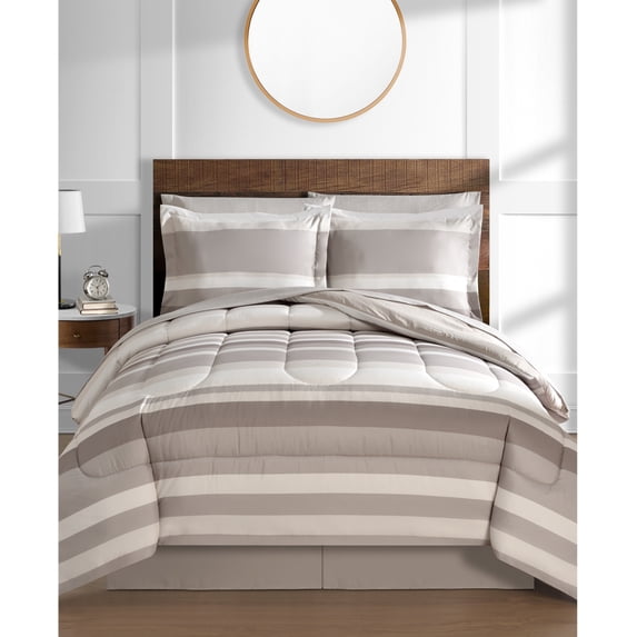 Fairfield Square Collection Austin Stripe/Solid Reversible 8 Pc ...