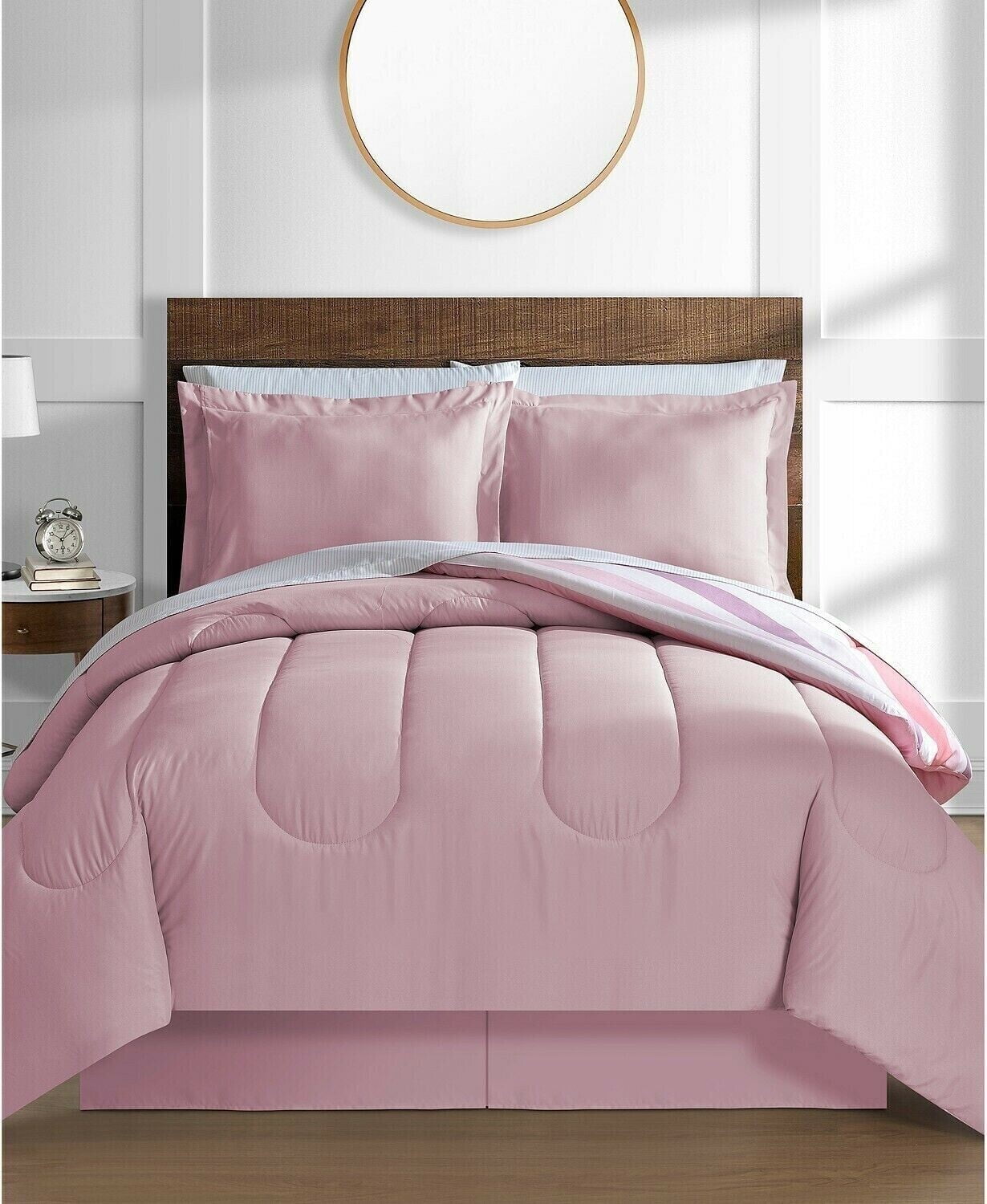 Fairfield Square Collection Austin Stripe/Solid Reversible Comforter ...