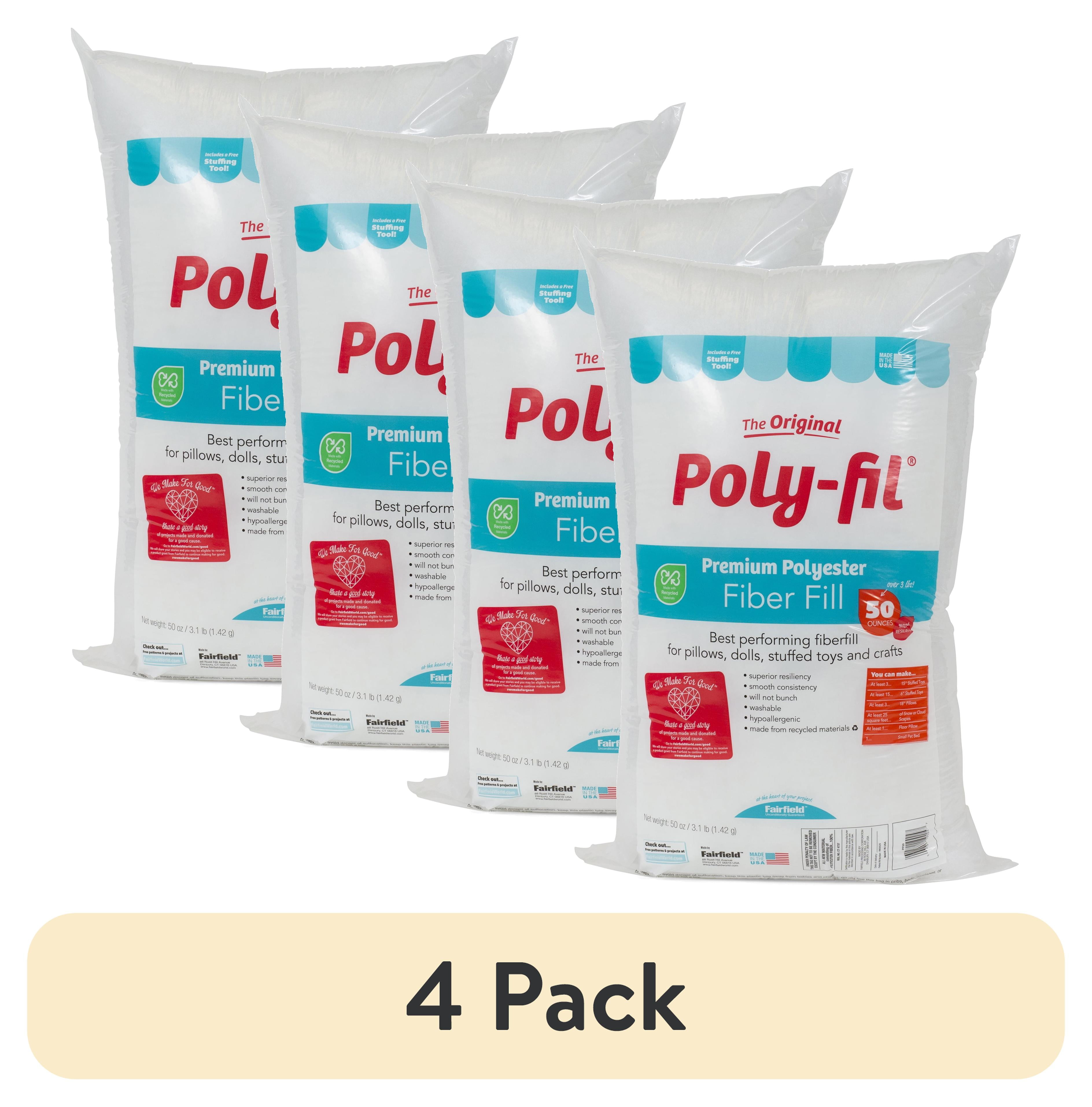 (4 pack) Fairfield The Original Poly-Fil Premium Polyester Fiber Fill ...