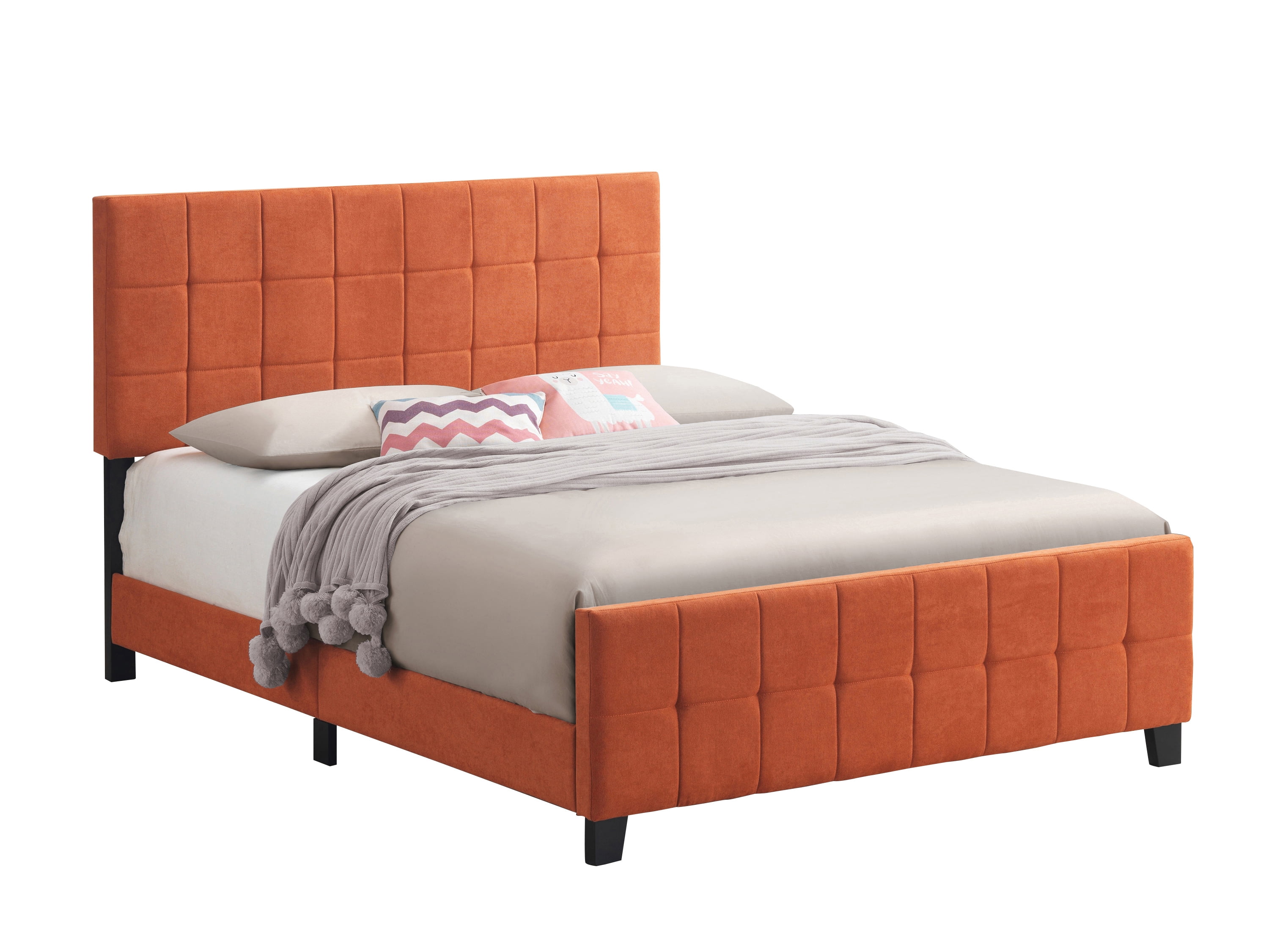 Fairfield Twin Upholstered Panel Bed Orange - Walmart.com