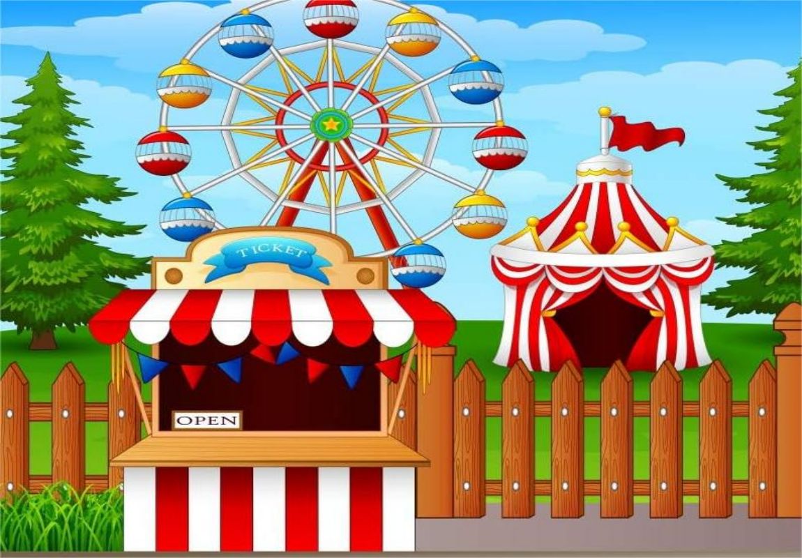 Fairground Circus Tent Backdrop Amusement Park Ferris Wheel s ...