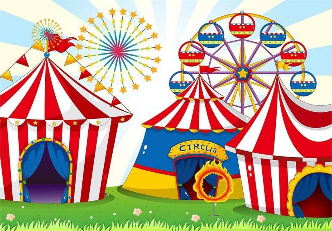 Fairground Circus Tent Backdrop Amusement Park Ferris Wheel s ...