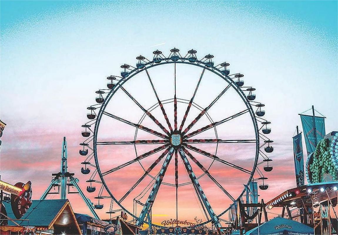 Fairground Circus Tent Backdrop Amusement Park Ferris Wheel s ...