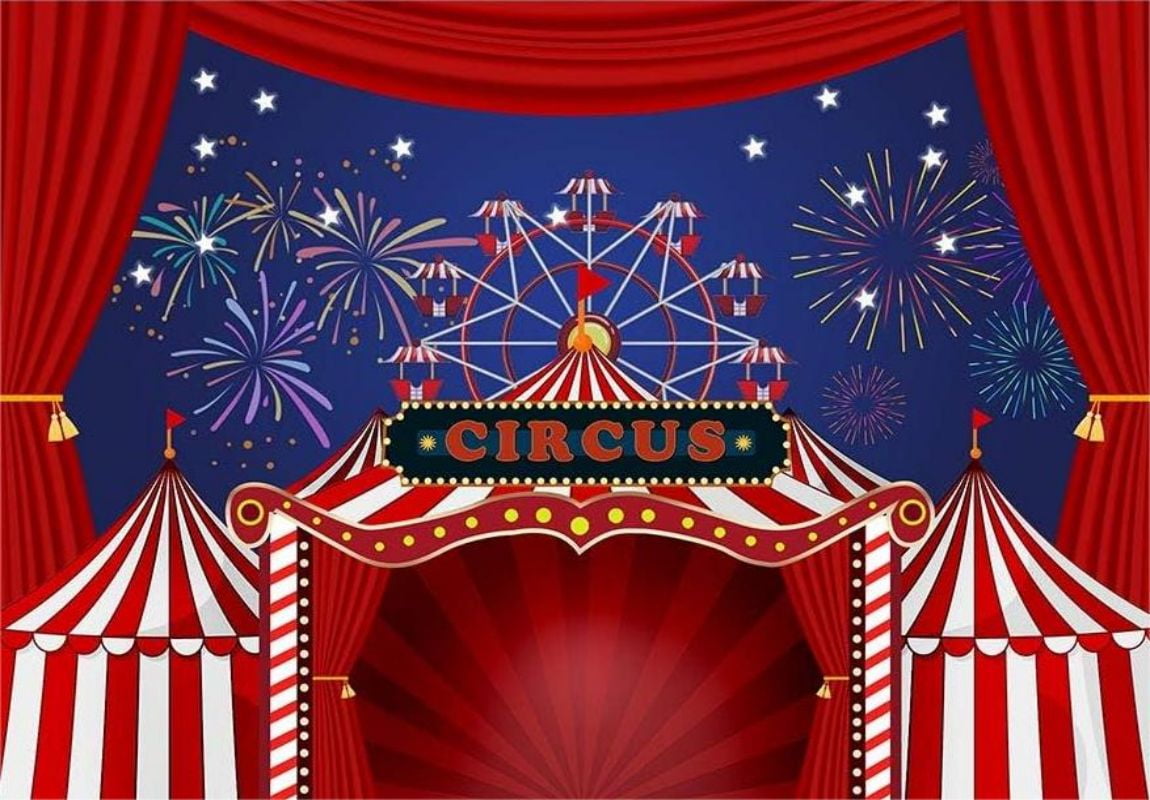 Fairground Circus Tent Backdrop Amusement Park Ferris Wheel s ...
