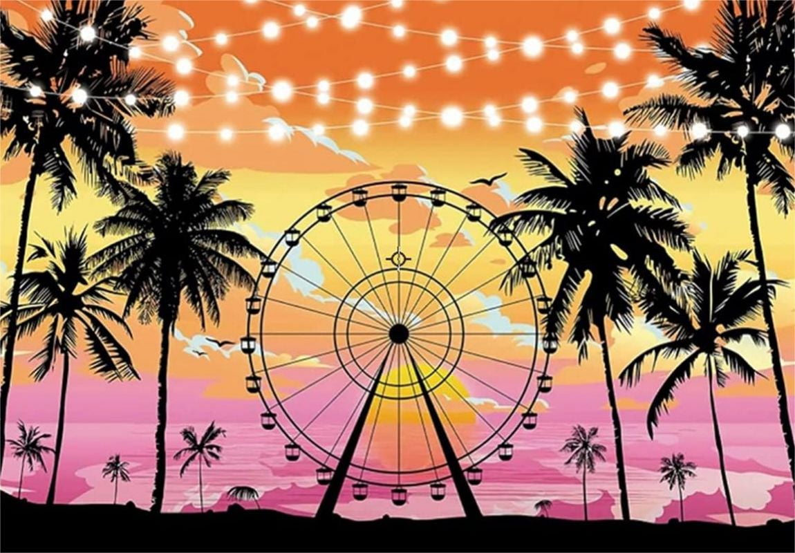 Fairground Circus Tent Backdrop Amusement Park Ferris Wheel s ...