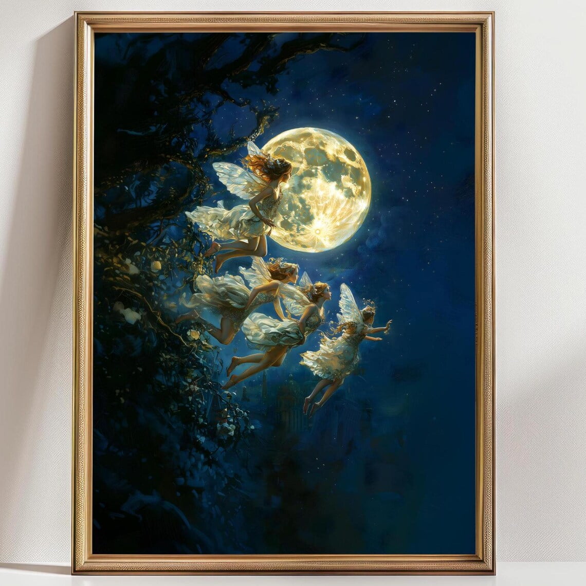 Fairies Celestial Wall Art, Fae Witchy Moody Home Decor, Dark Art ...