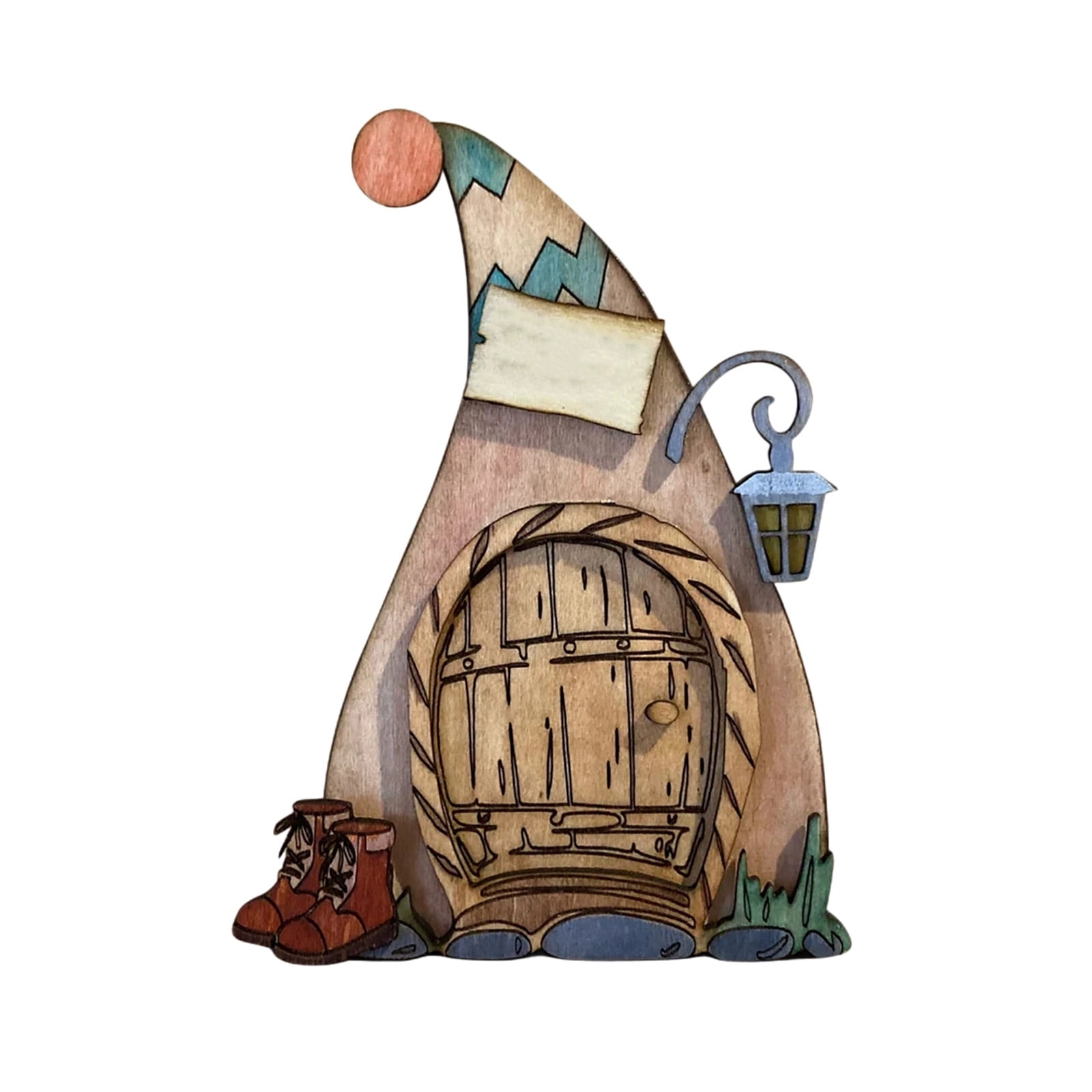 Fairies Door and Window Elfs Tale Wooden Craft, Home Staircase Bedroom ...