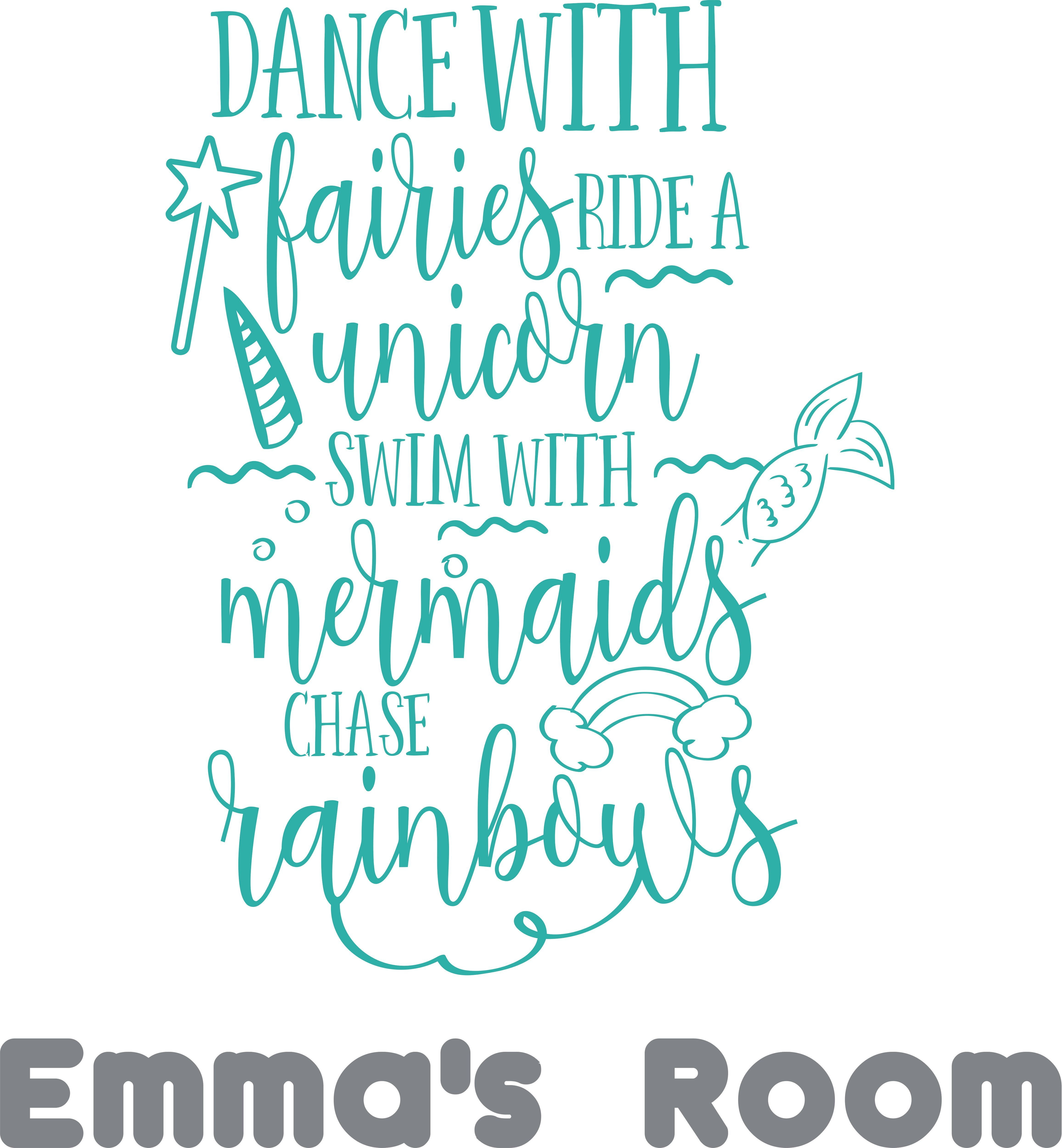 Fairies Mermaids Unicorns Quotes Wall Decal - Custom Vinyl Wall Art ...